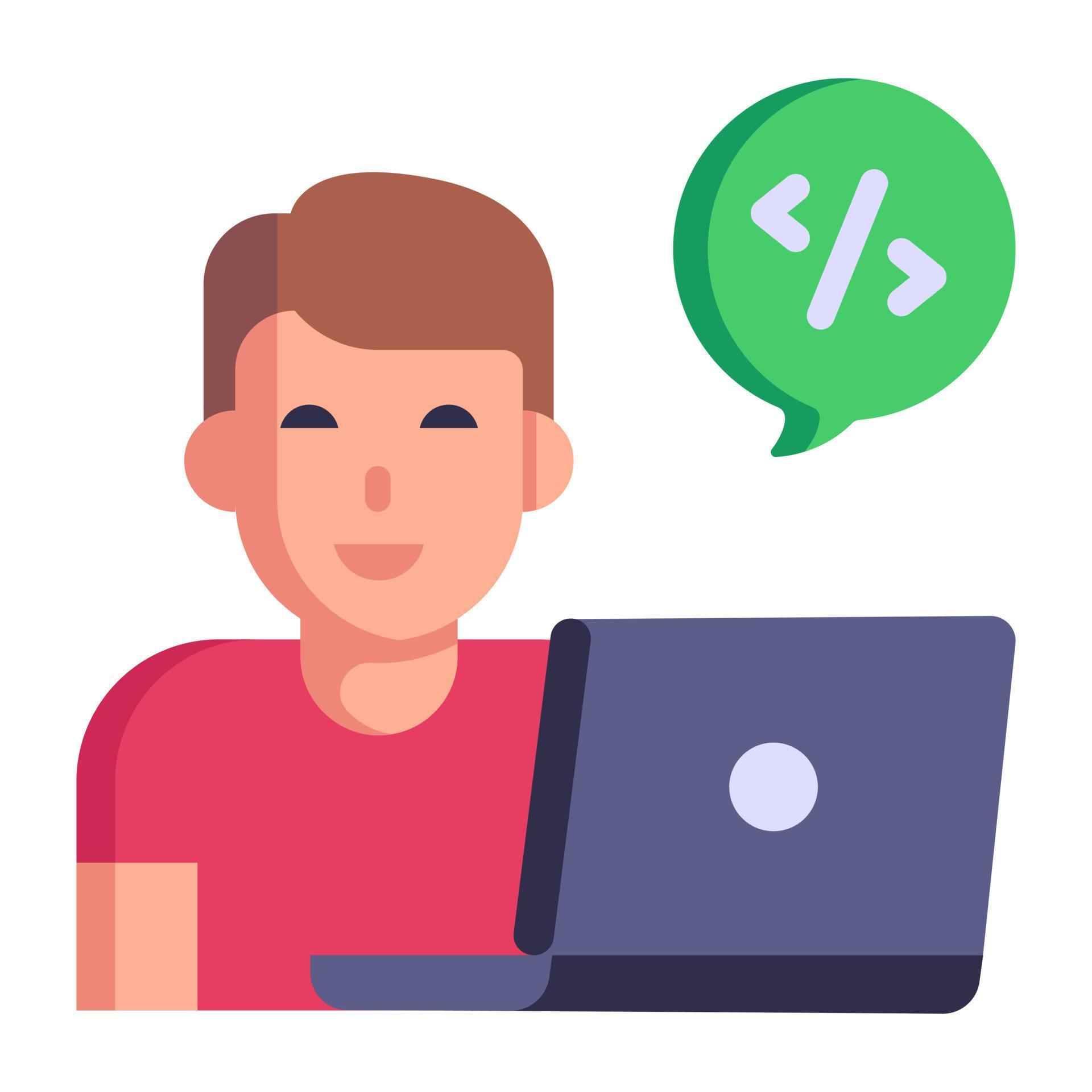 A software programmer icon in flat design 6432103 Vector Art at Vecteezy