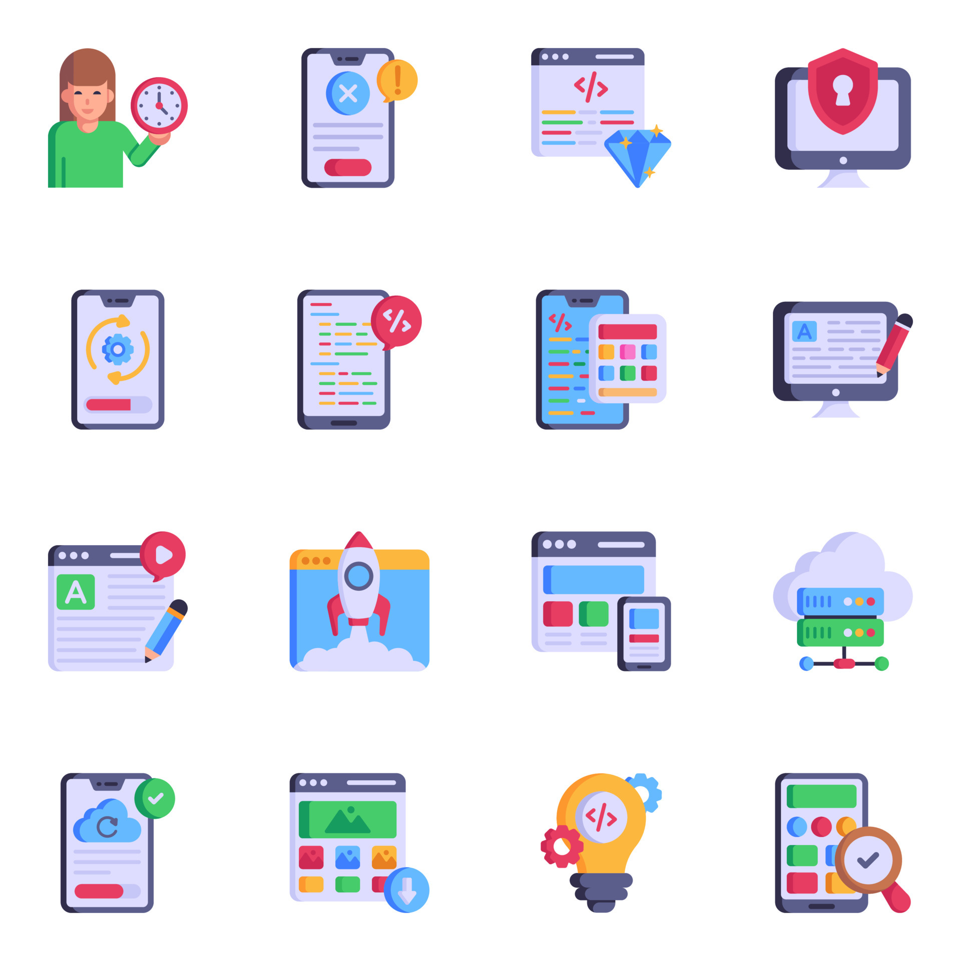 Collection of User Interface Flat Icons 6432553 Vector Art at Vecteezy