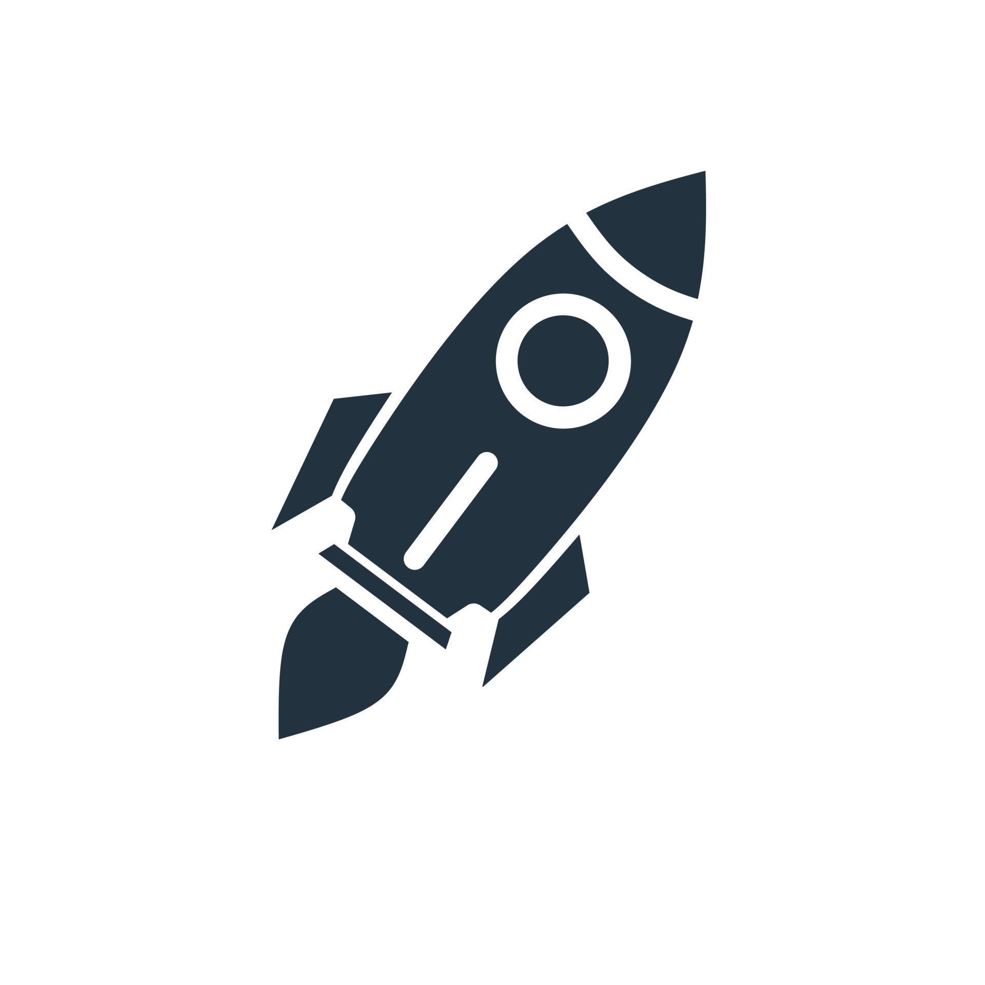 Vector rocket icon in trendy flat style isolated on white background ...