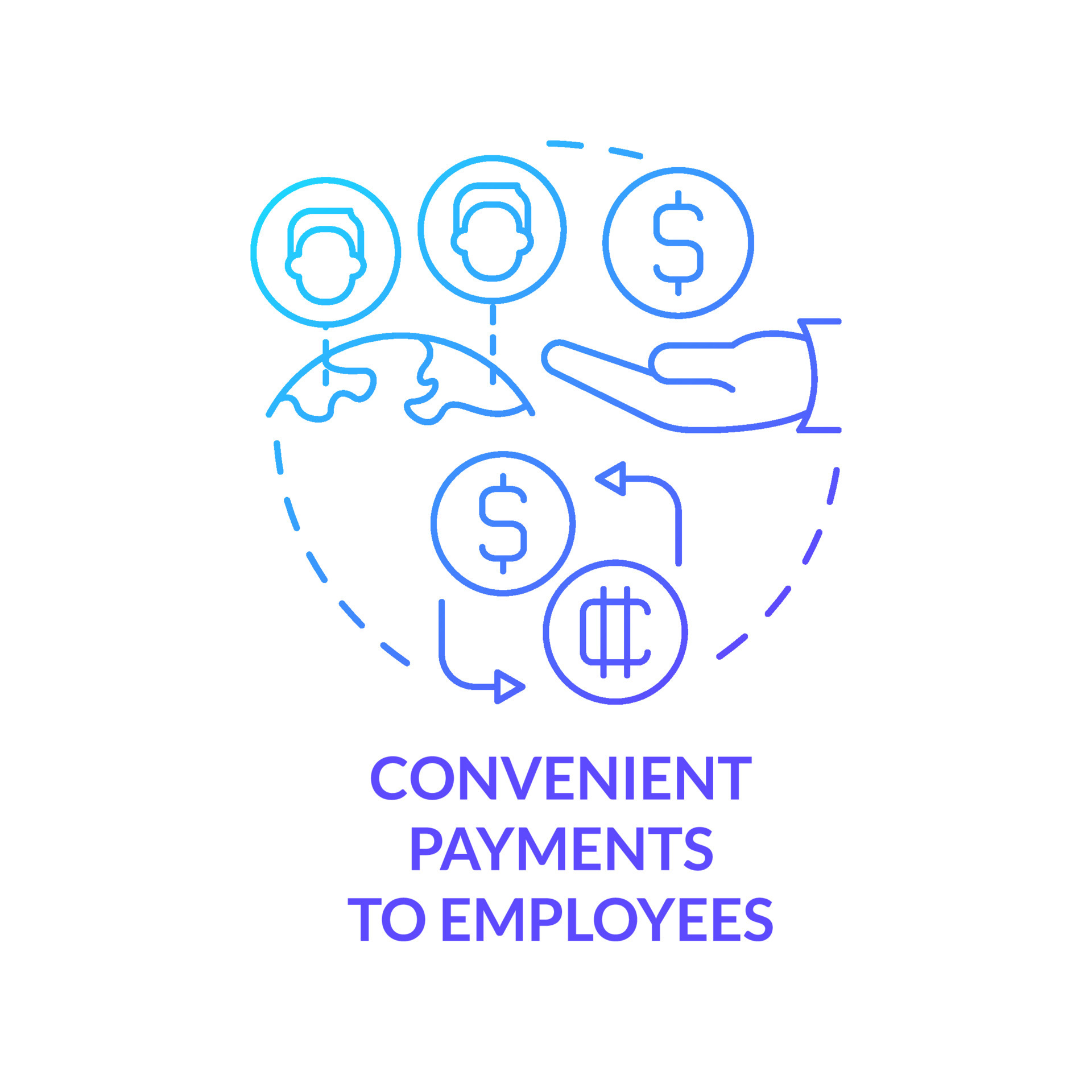 Convenient payments to employees blue gradient concept icon. Crypto ... Convenient payments to employees blue gradient concept icon. Crypto ...