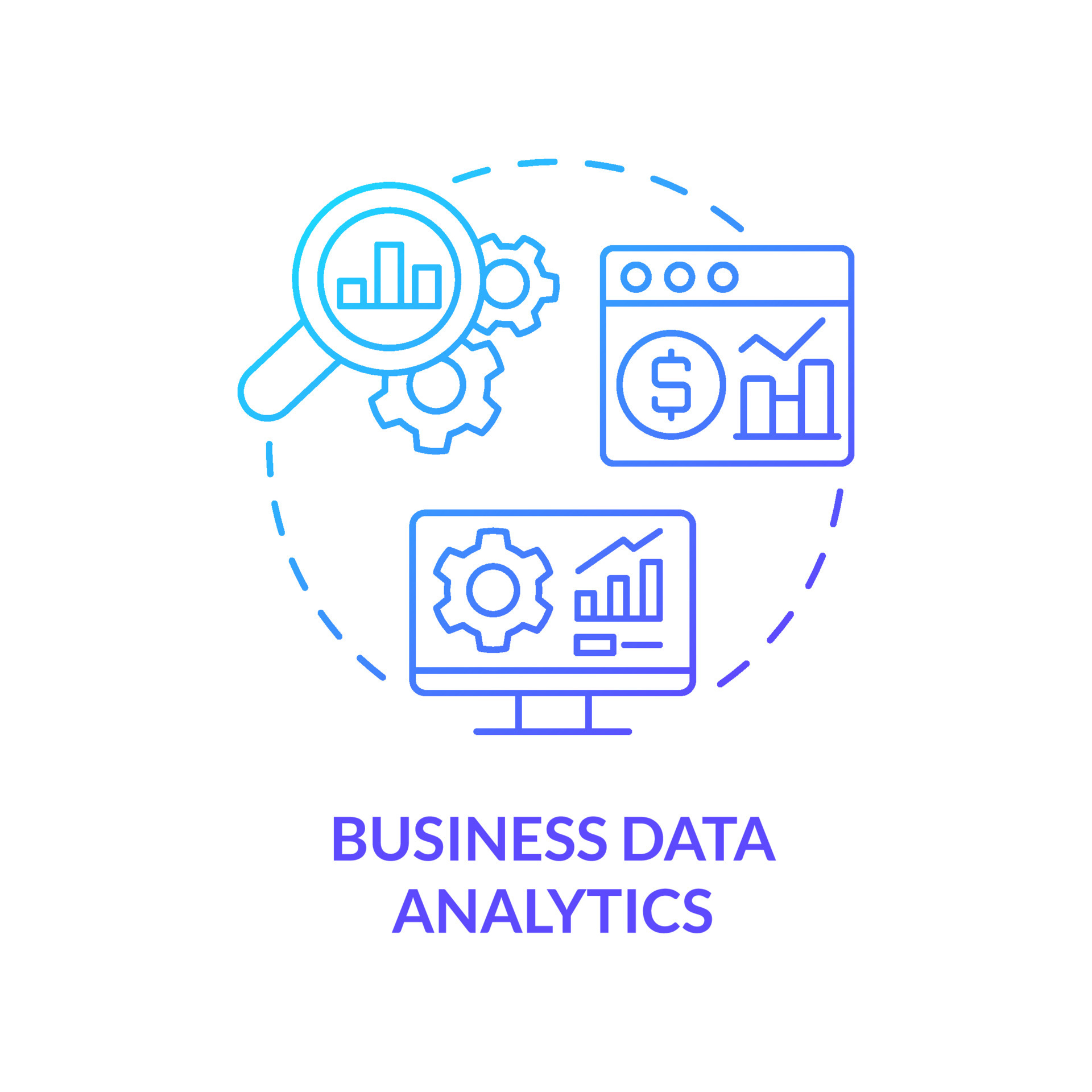 Business data analytics blue gradient concept icon. Information and ...