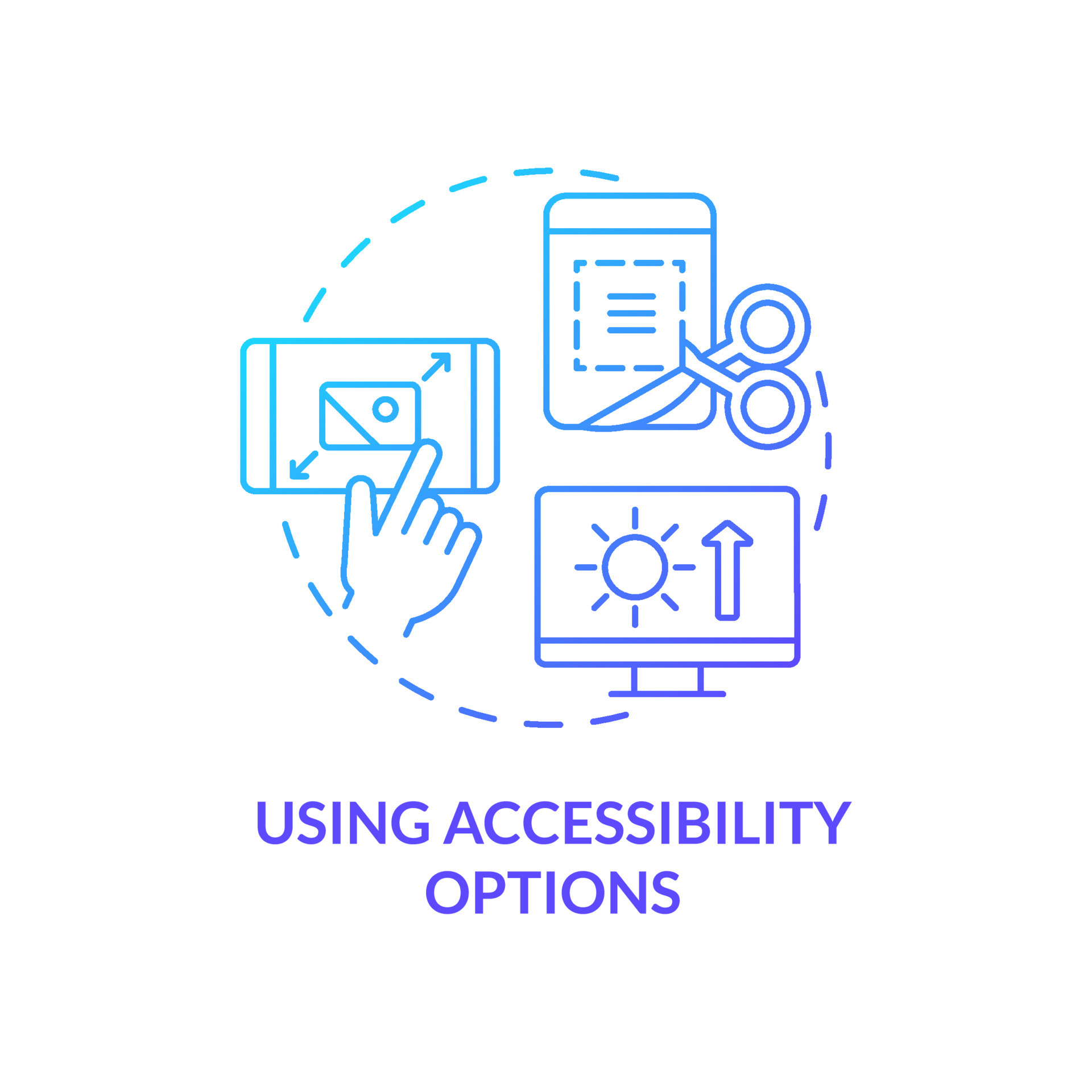 Using Accessibility Options Blue Gradient Concept Icon Device Settings