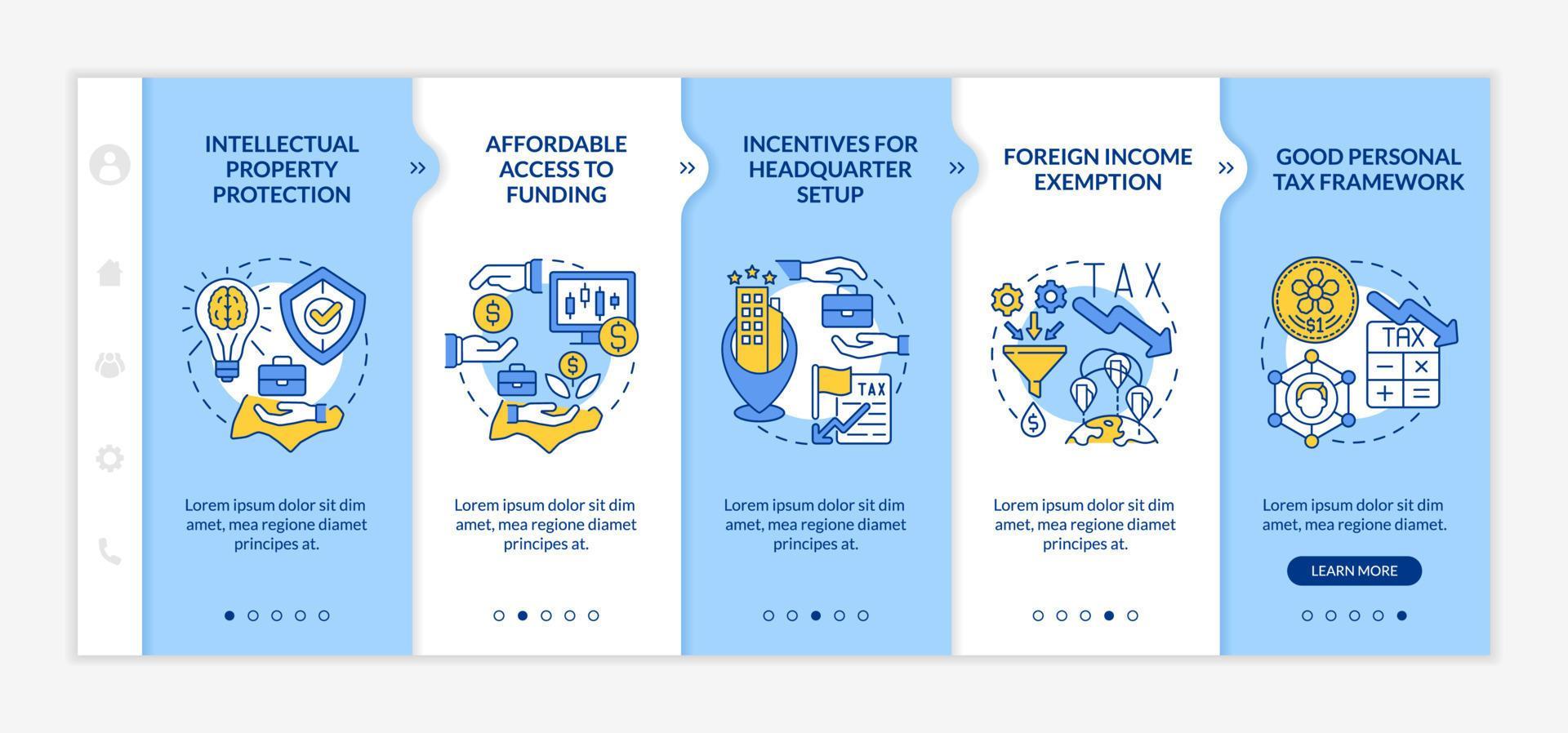 Setting Up Business In Asian Country Blue And White Onboarding Template Responsive Mobile