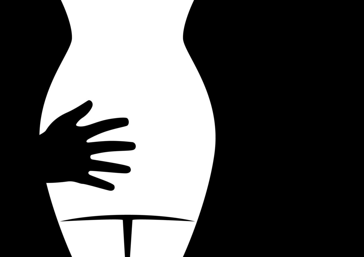 Male Hand Grabbing A Female Buttocks 6457063 Vector Art At Vecteezy