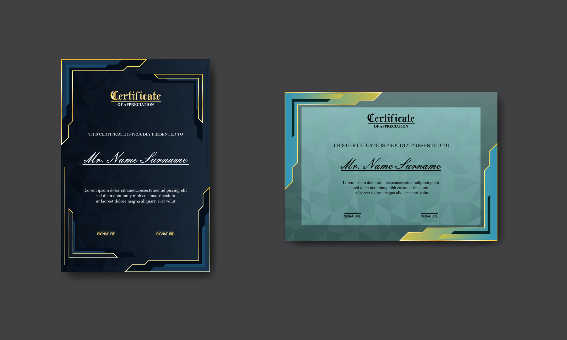 modern and elegant set of award certificate design 6457899 Vector Art ...