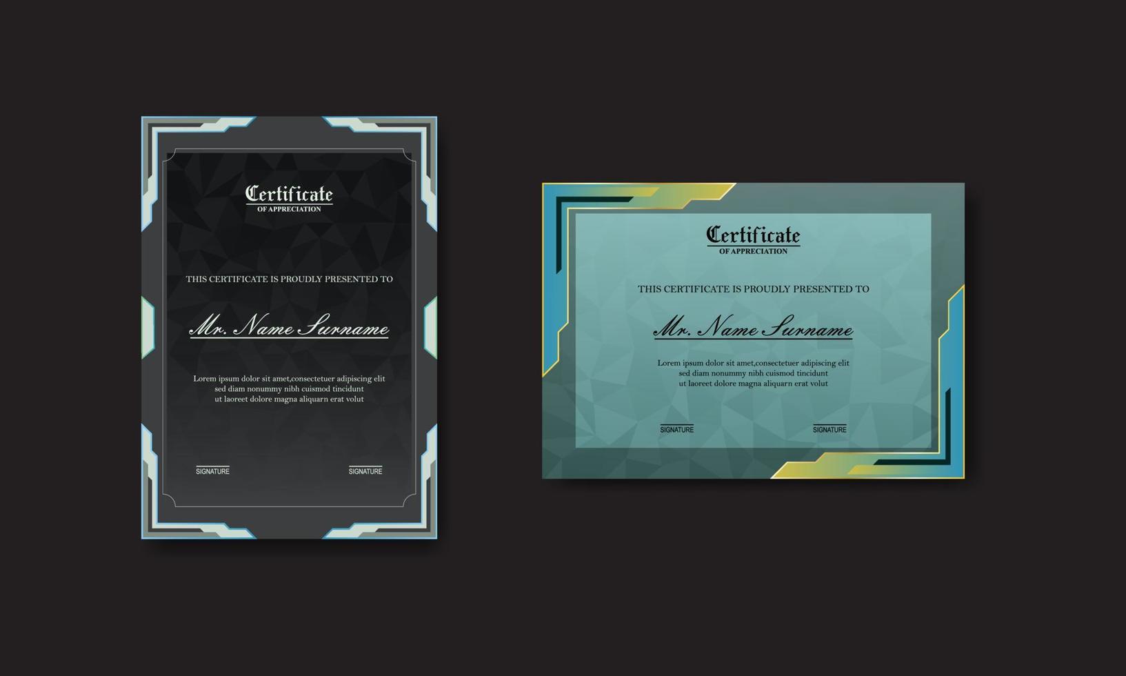 modern and elegant set of award certificate design 6457902 Vector Art ...