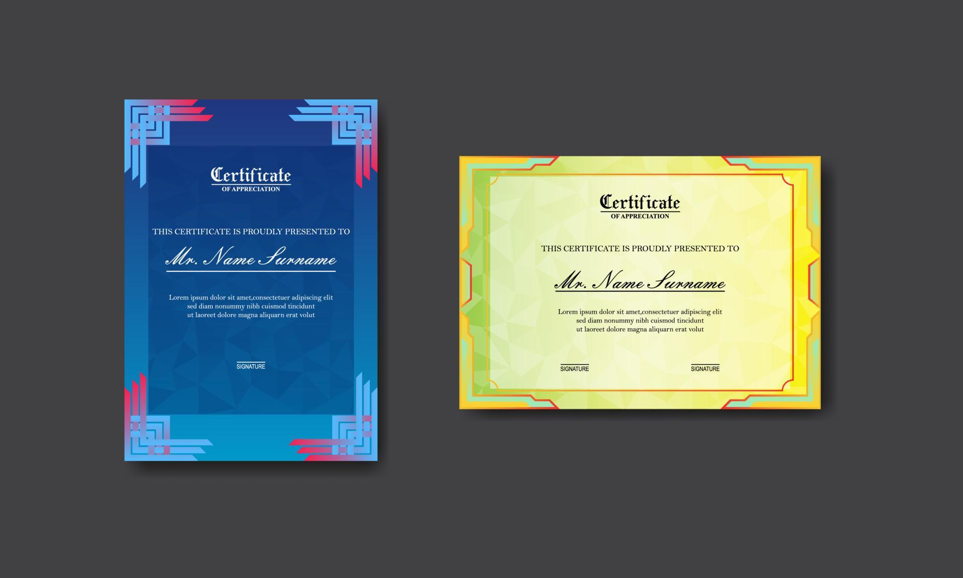 modern and elegant set of award certificate design 6457918 Vector Art ...
