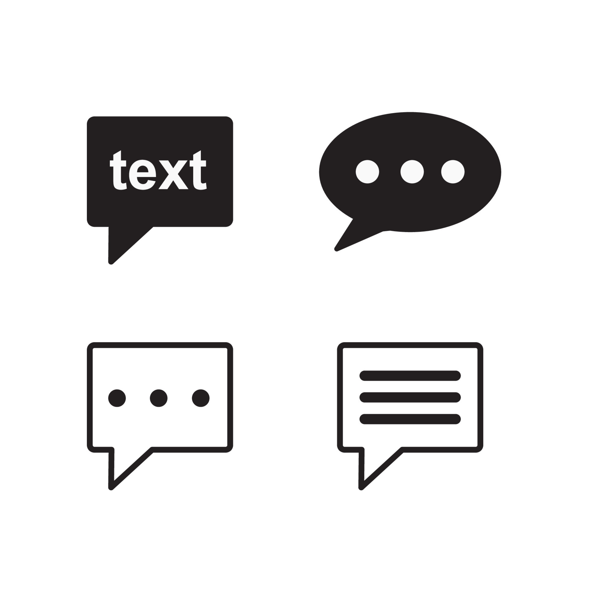 Speech Bubble With Text Lines icon vector 6459737 Vector Art at Vecteezy