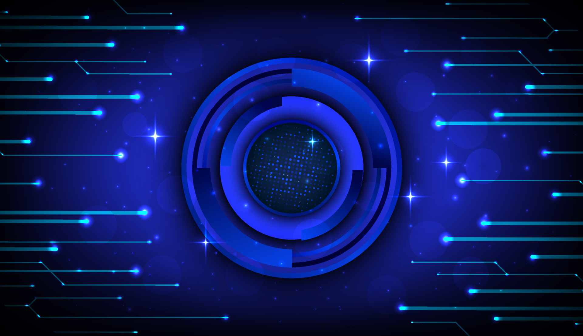 Moleculeconnected Lines With Dots Light Effects Technology On Blue Background Abstract