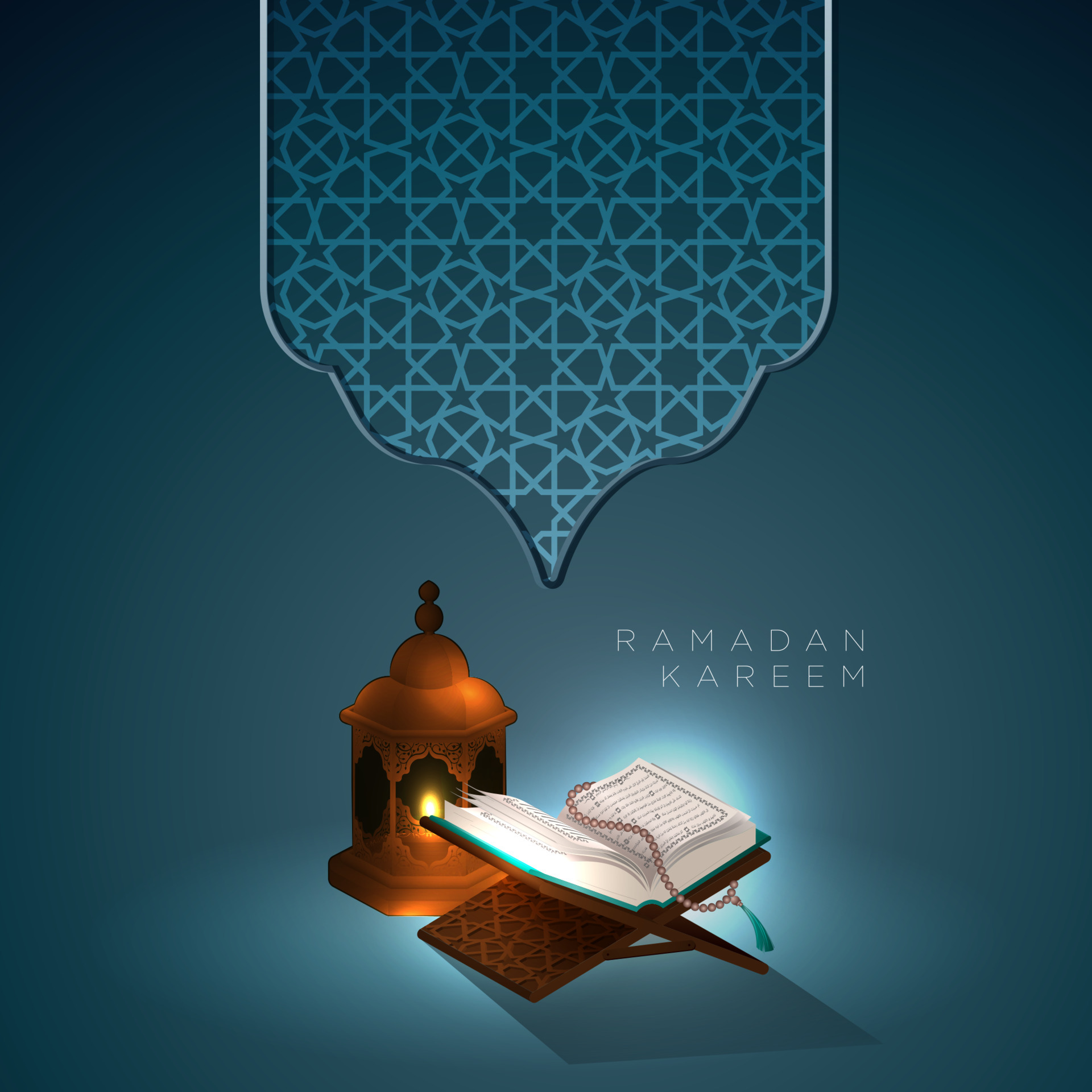 islamic Ramadan Kareem greeting card Vector illustration concept of ...