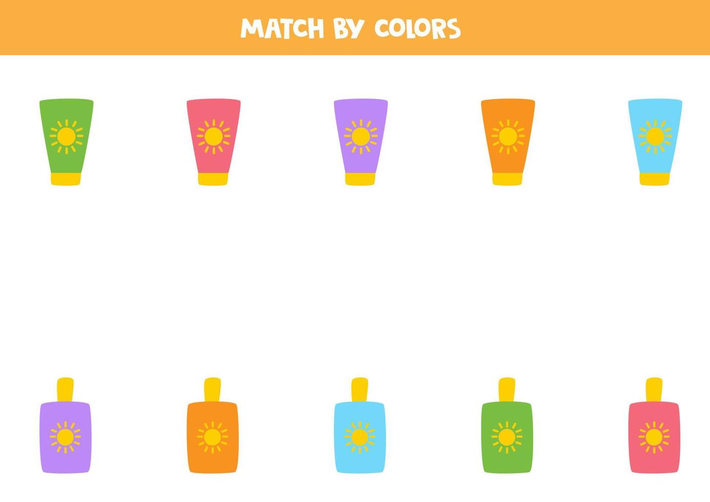 Color Matching Game For Preschool Kids Match Sun Creams By Colors color-matching-game-for-preschool-kids-match-sun-creams-by-colors