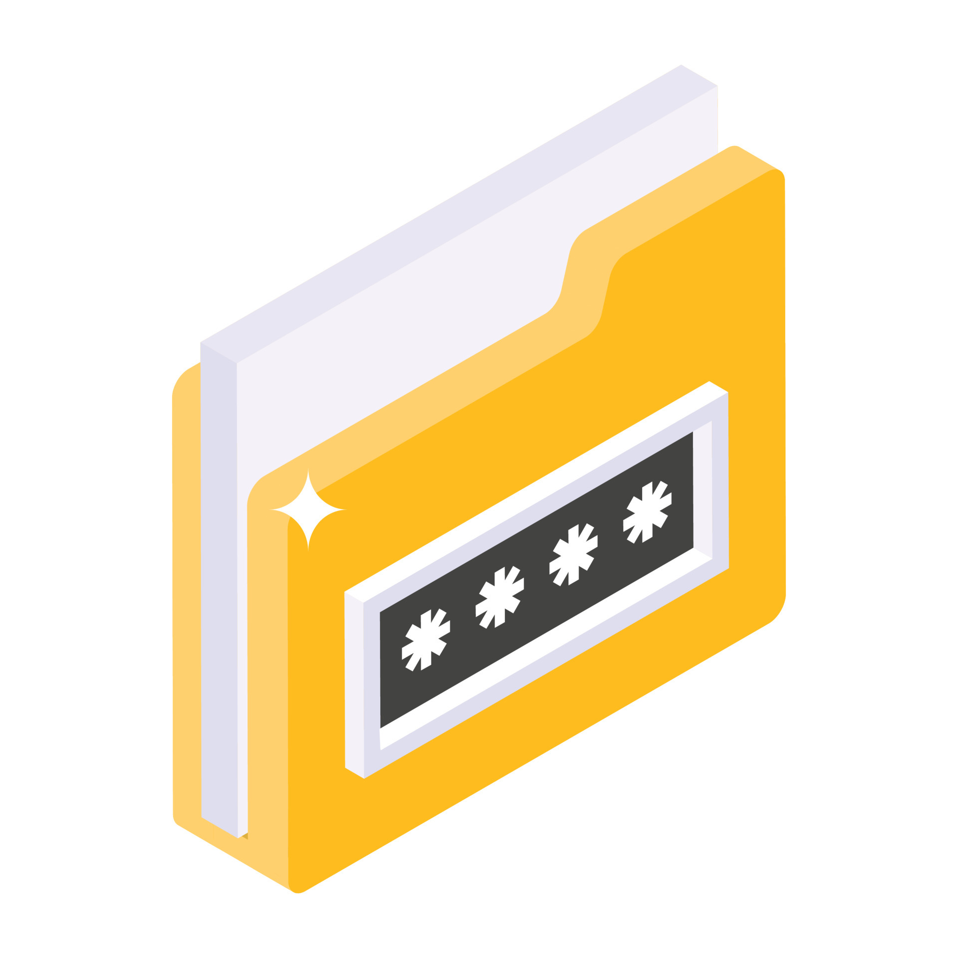 Password Protected Folder Icon In Isometric Design 6466622 Vector Art