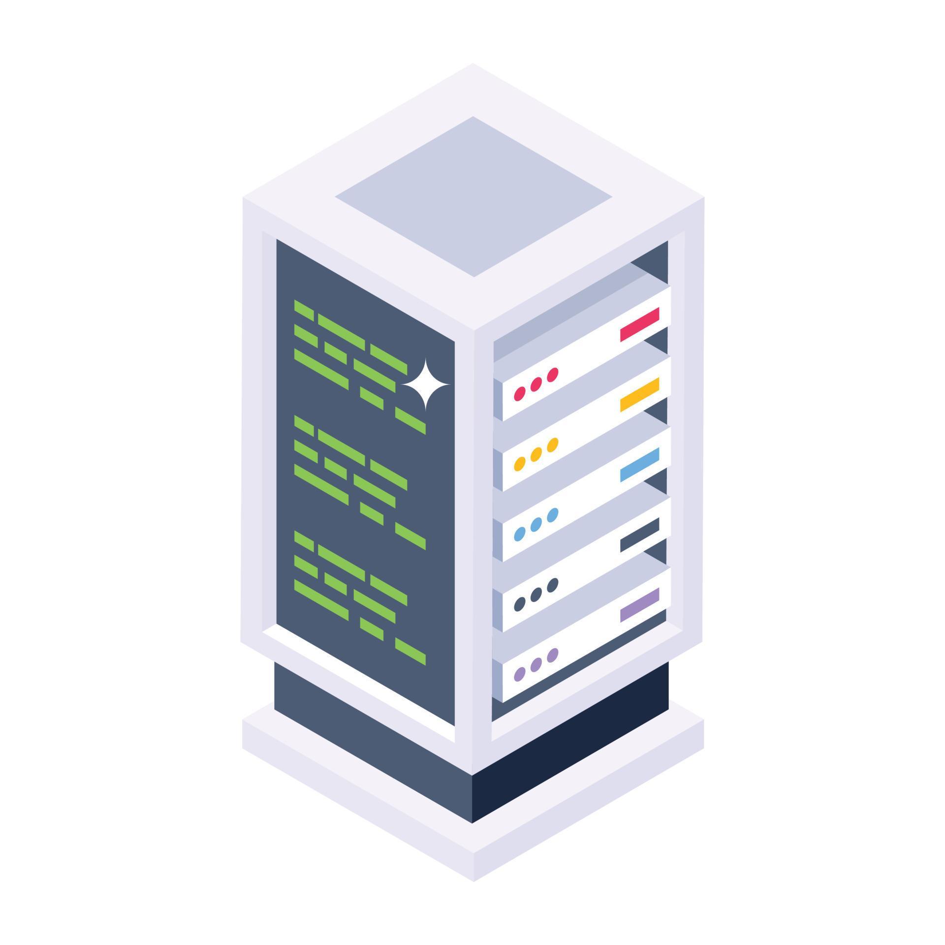 Isometric design of data center icon, server rack vector 6466630 Vector ...