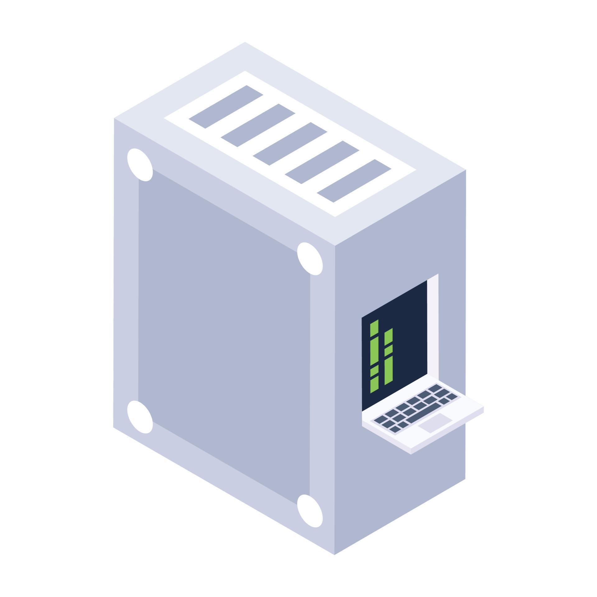 Computer processing unit, icon of cpu server in isometric design ...