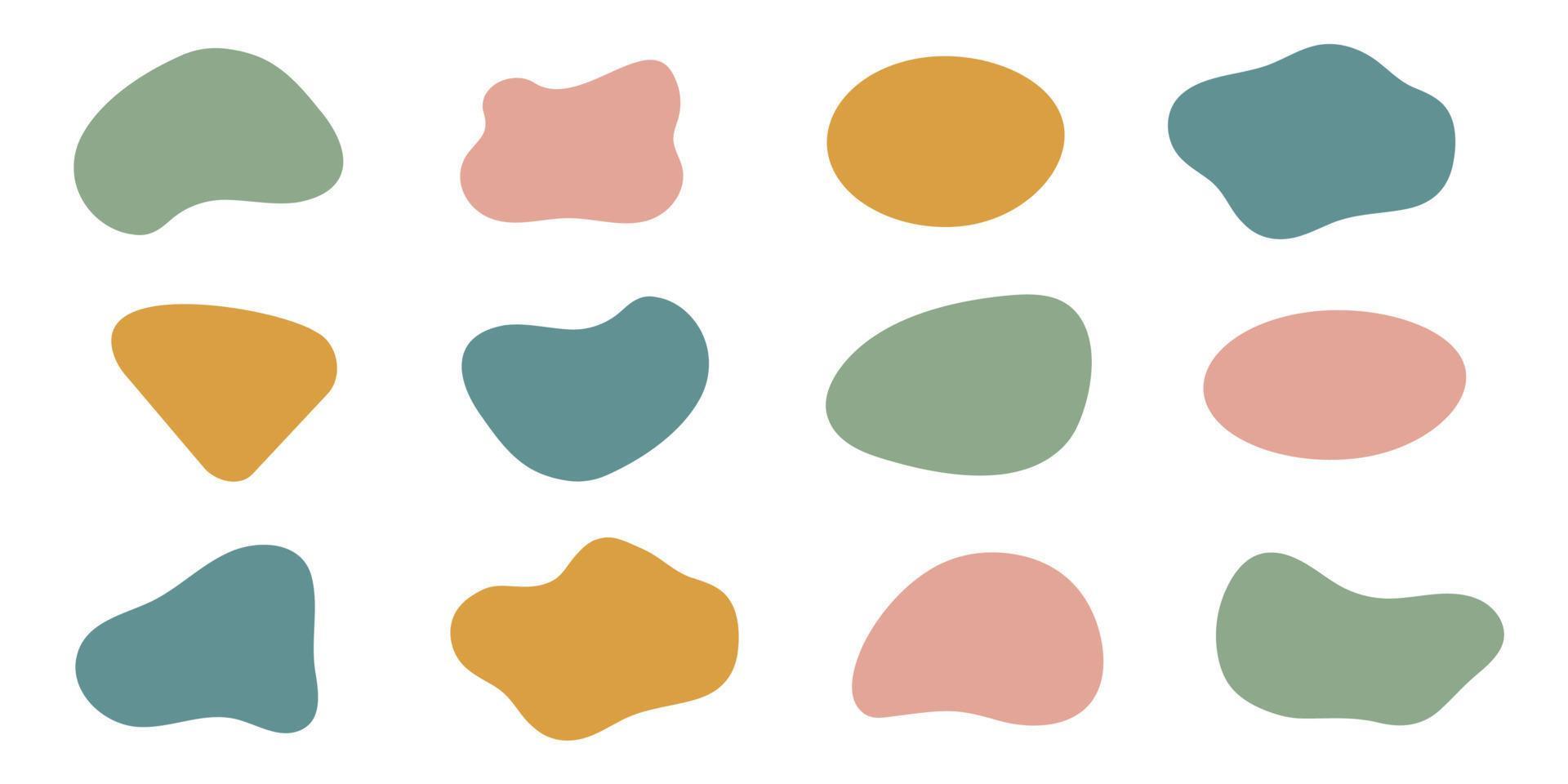Blob Shape Organic In Boho Style Vector Illustration Set Collection