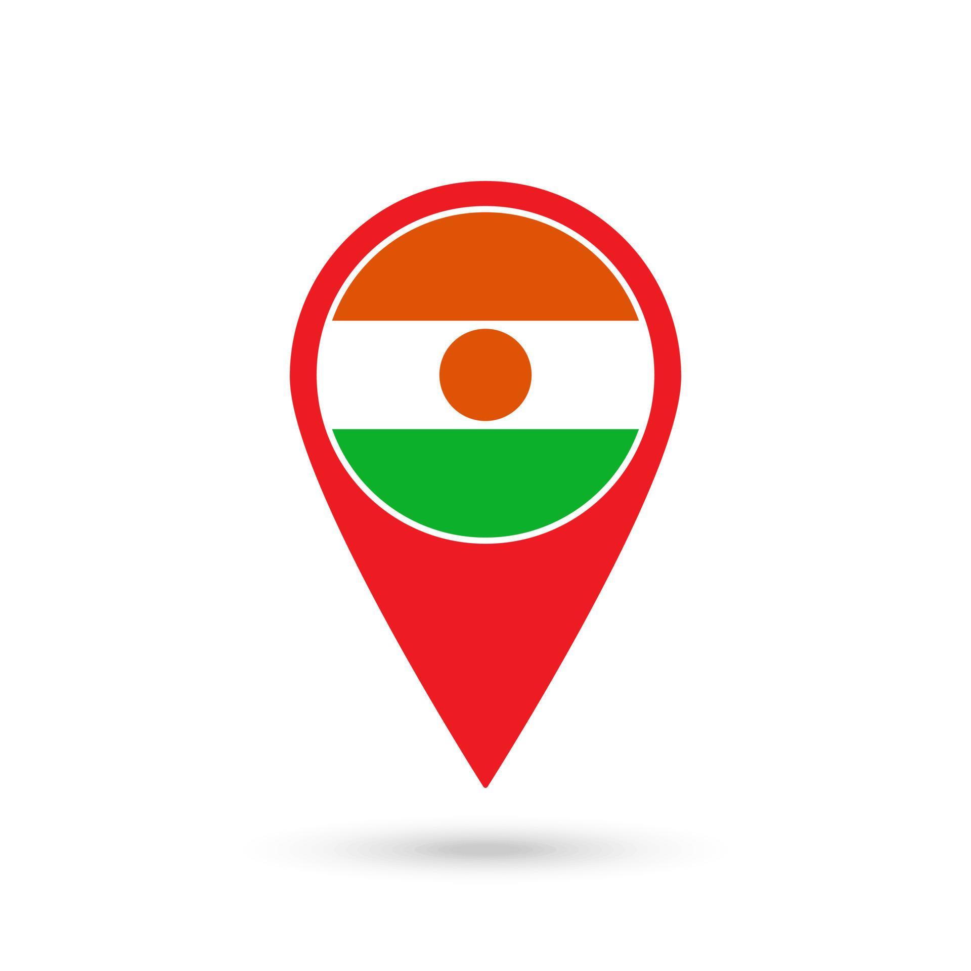 Map pointer with contry Niger. Niger flag. Vector illustration. 6474528 ...