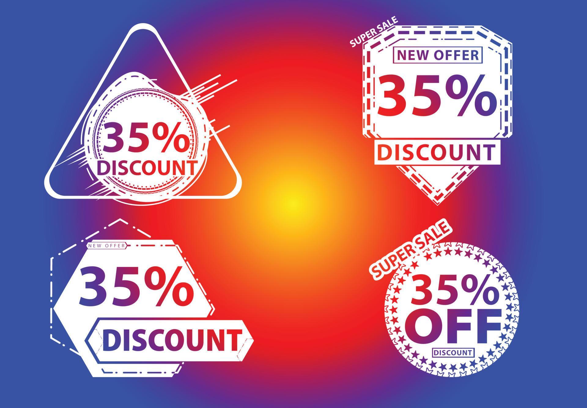 35 Percent Off New Offer Logo And Icon Design Template 6483006 Vector