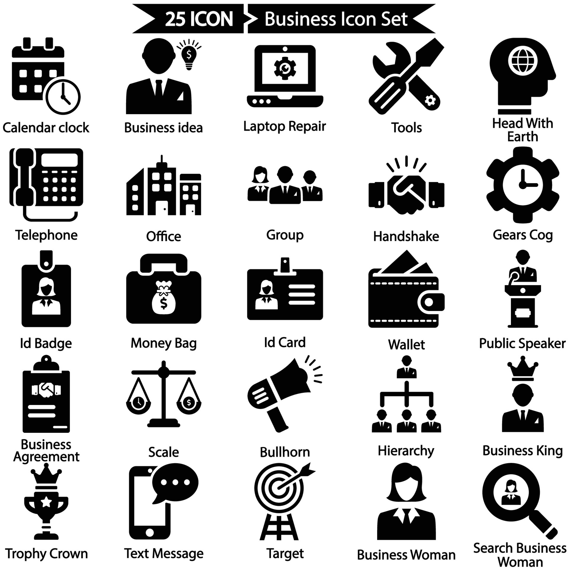 Business Icons Set 6483301 Vector Art at Vecteezy