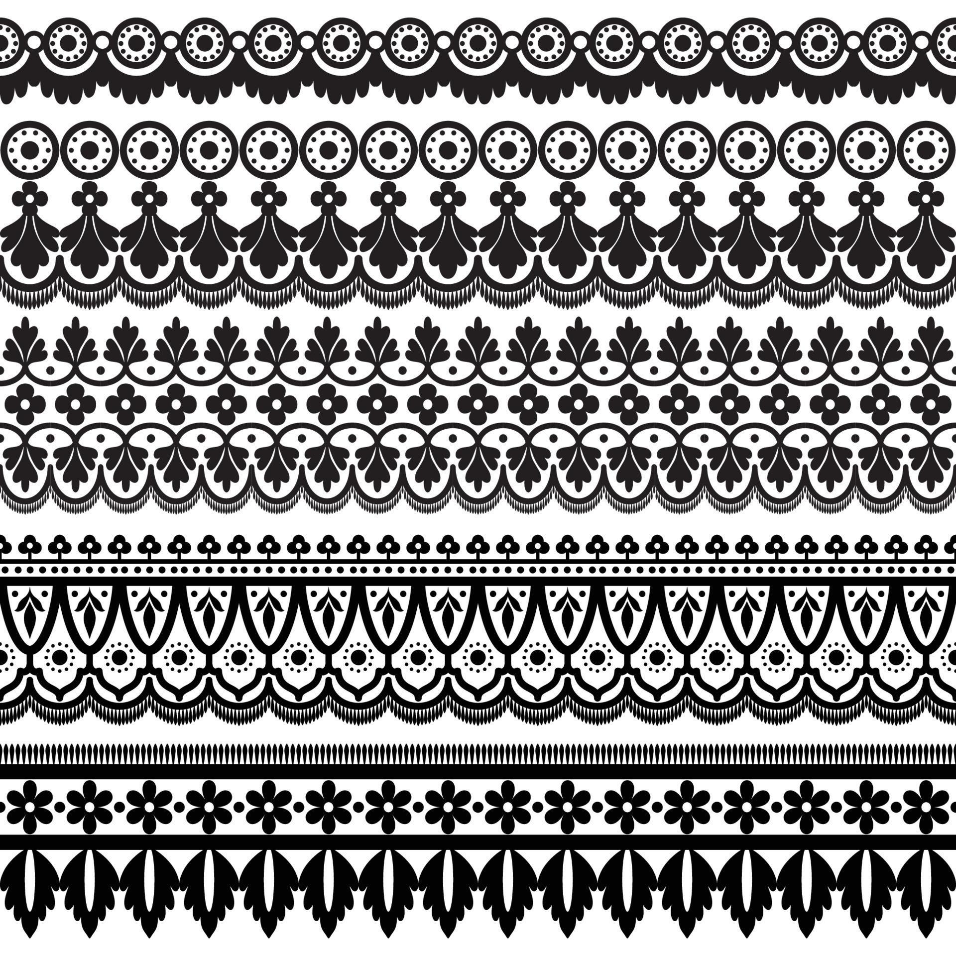 Seamless lace set 6487864 Vector Art at Vecteezy