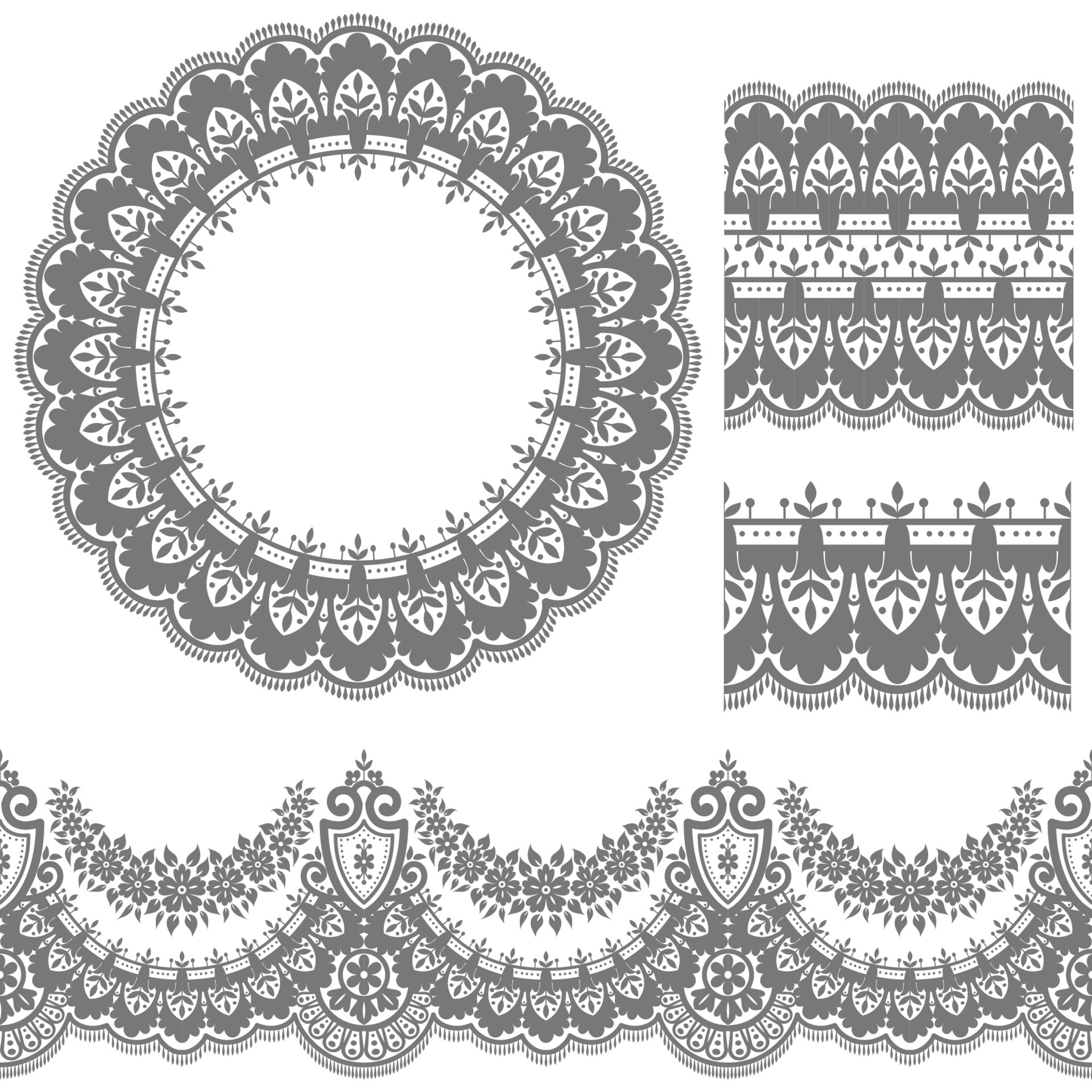 Seamless lace set 6487869 Vector Art at Vecteezy
