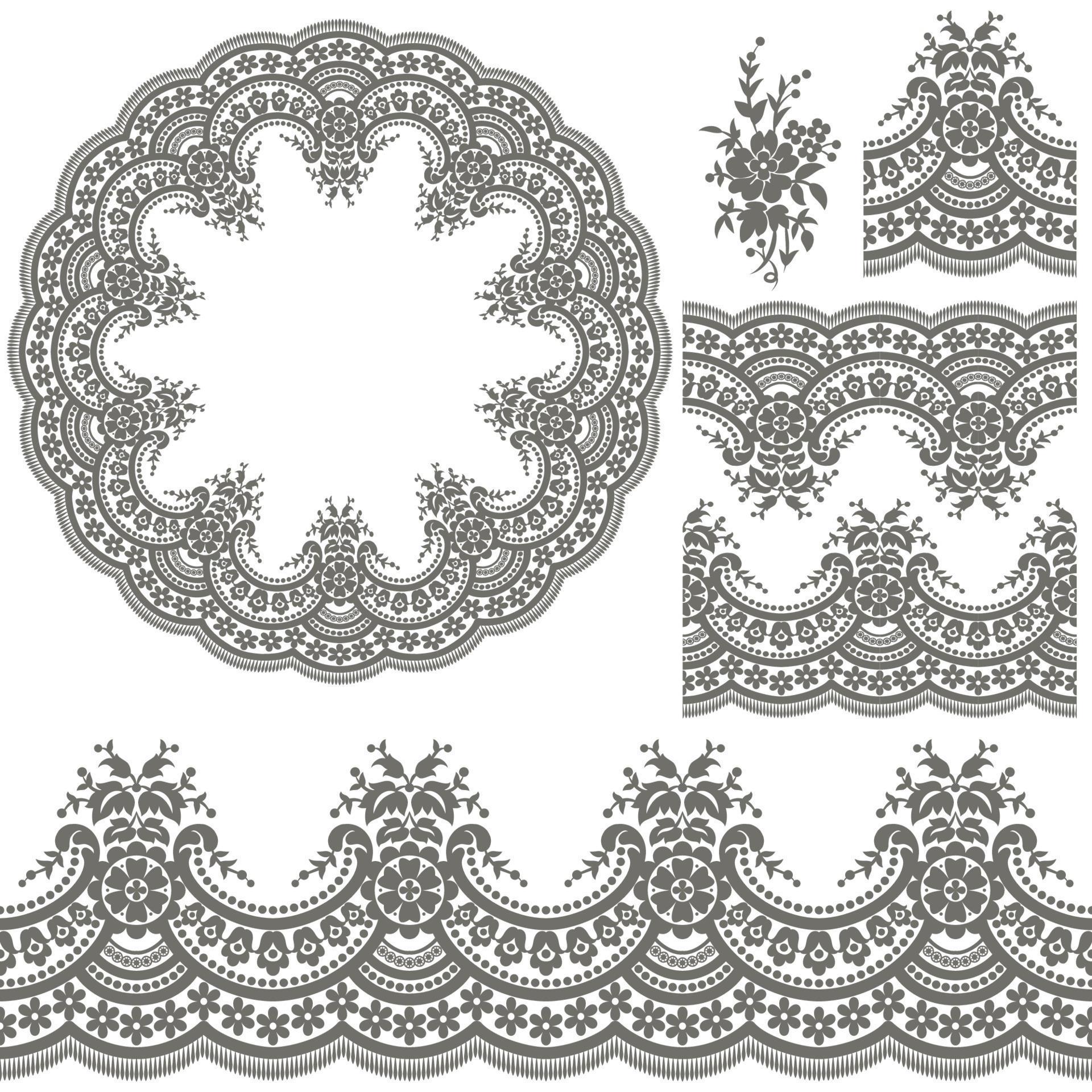 Seamless lace set 6487870 Vector Art at Vecteezy