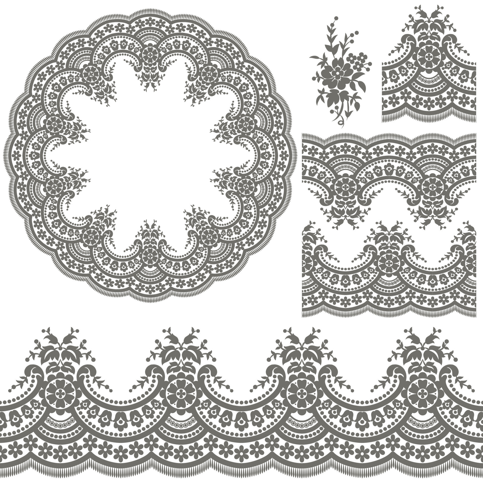 Seamless lace set 6487870 Vector Art at Vecteezy