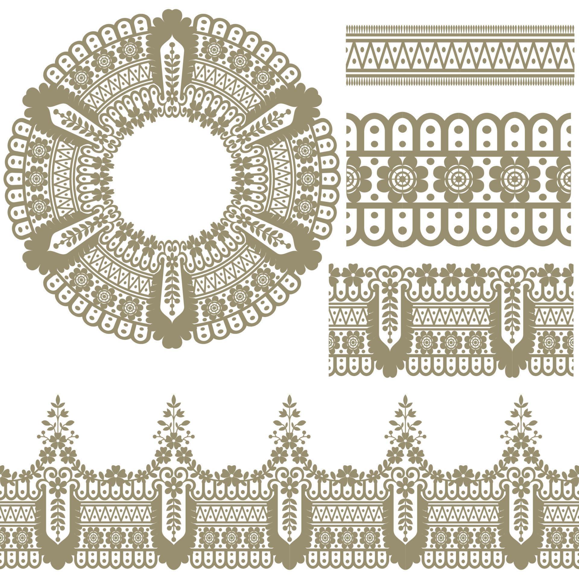 Seamless lace set 6487873 Vector Art at Vecteezy