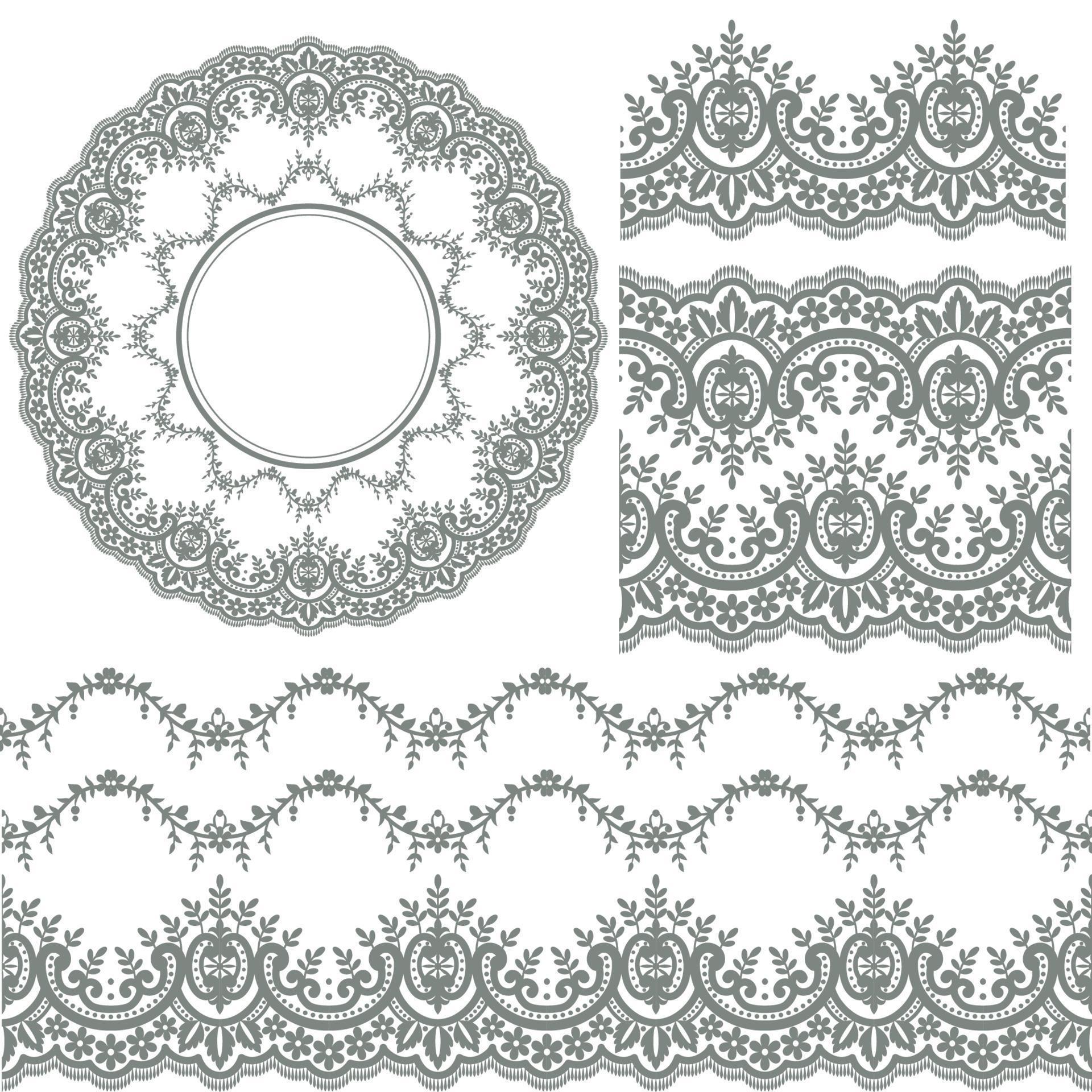 Seamless lace set 6487874 Vector Art at Vecteezy