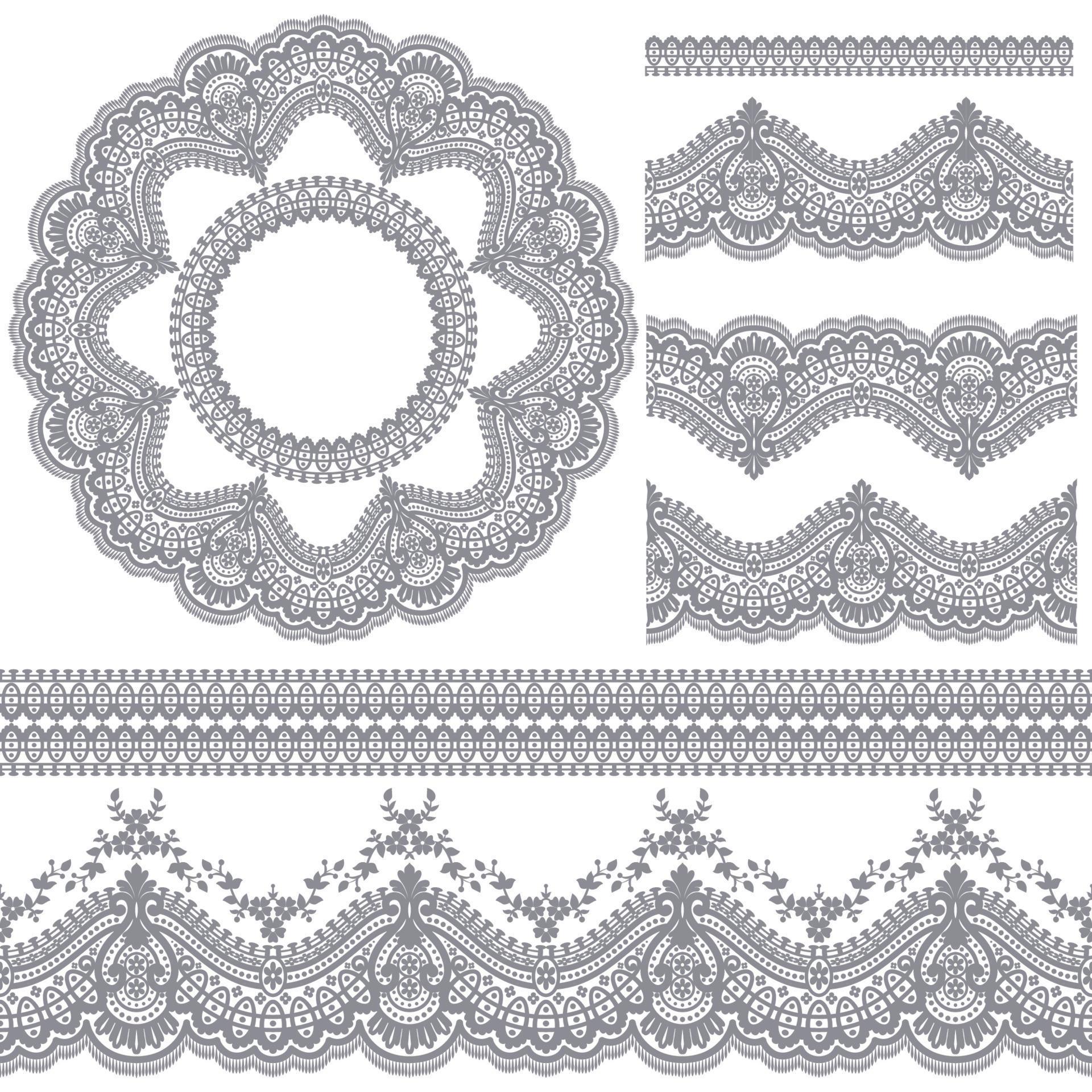 Seamless lace set 6487877 Vector Art at Vecteezy