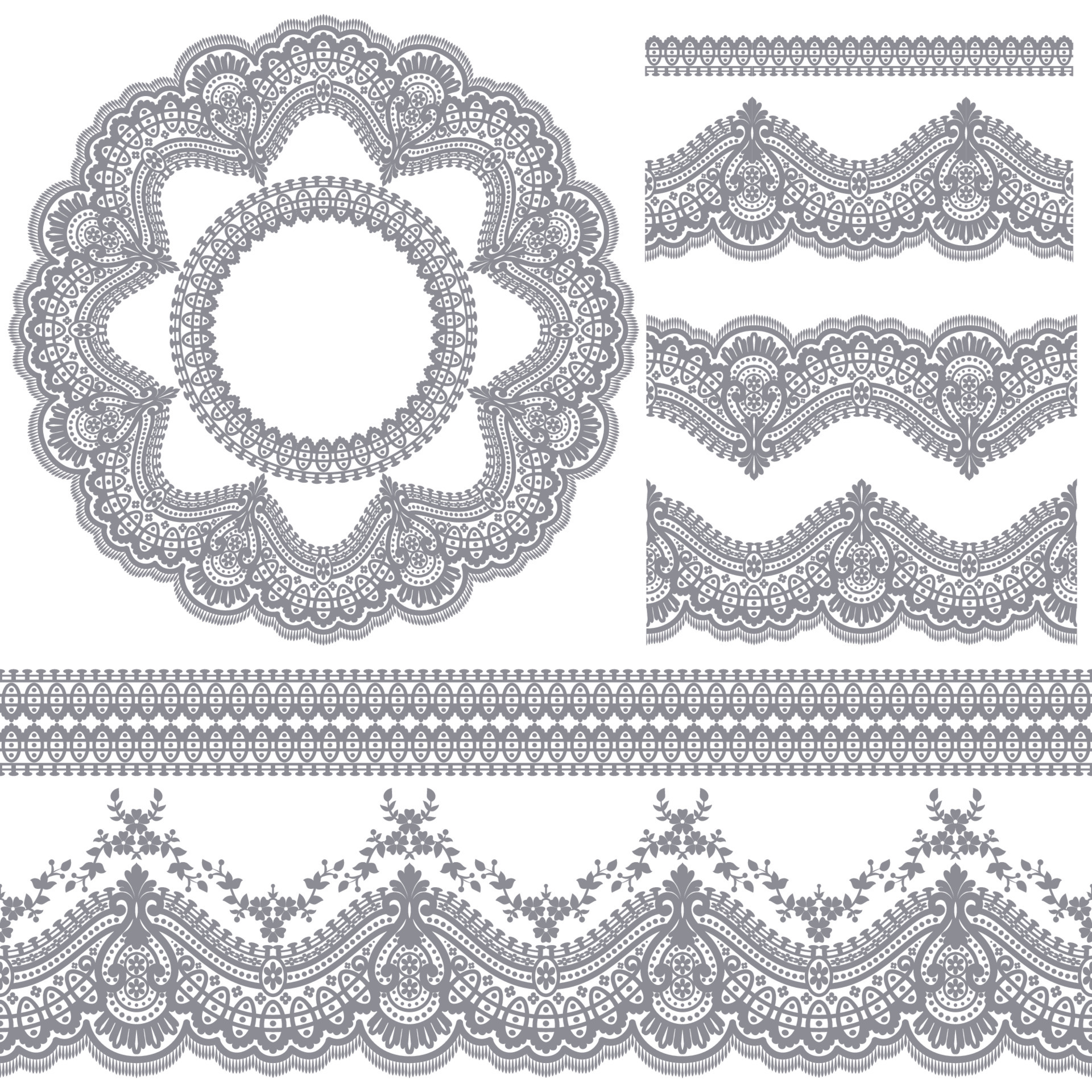 Seamless lace set 6487877 Vector Art at Vecteezy