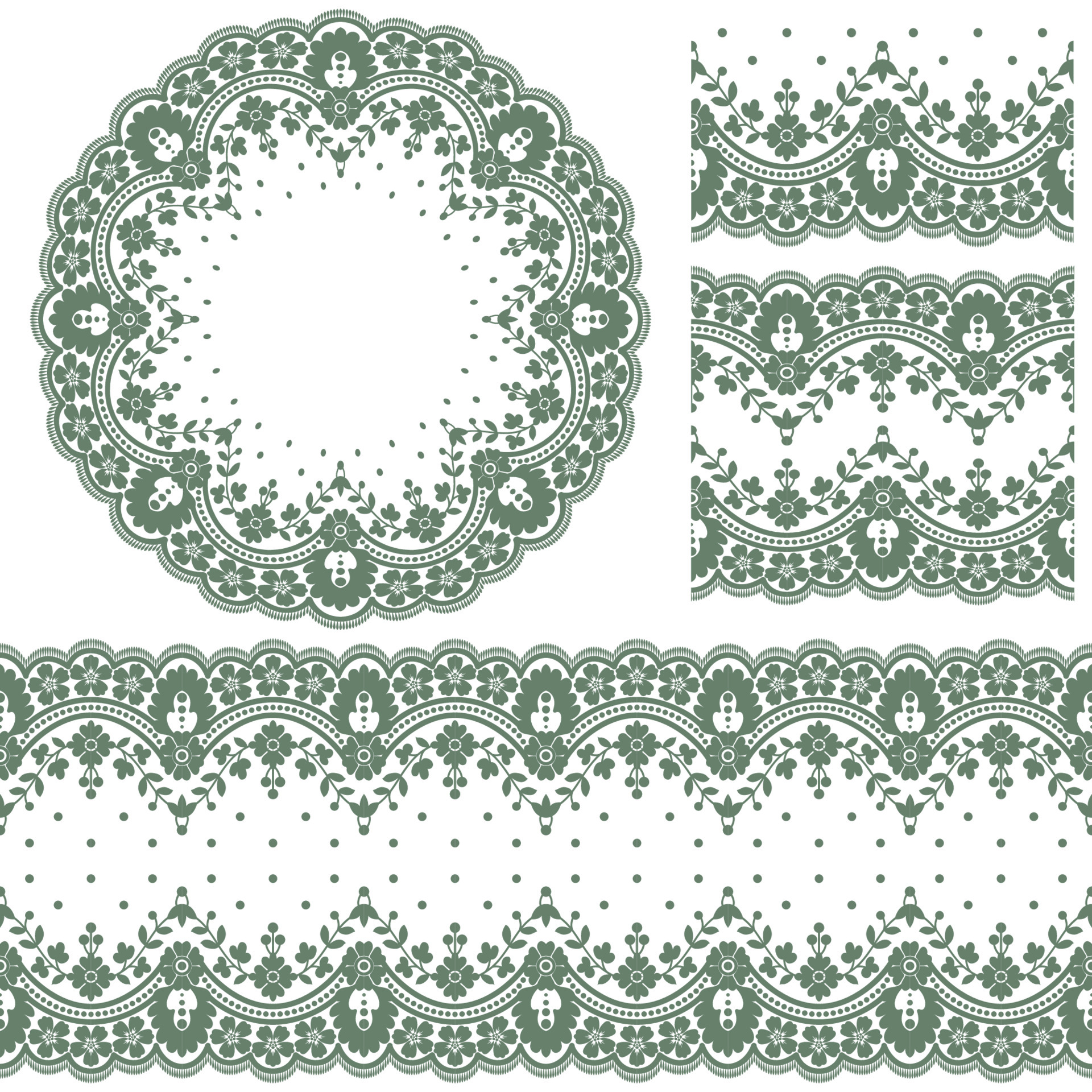 Seamless lace set 6487878 Vector Art at Vecteezy