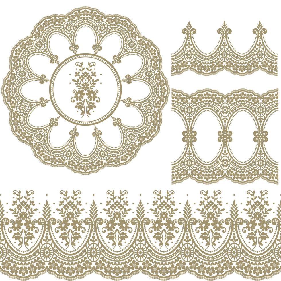Seamless lace set 6487882 Vector Art at Vecteezy