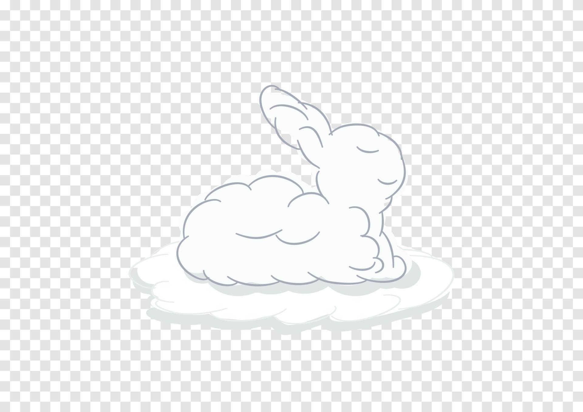 shape of rabbit cloud on transparency background 6488615 Vector Art at ...