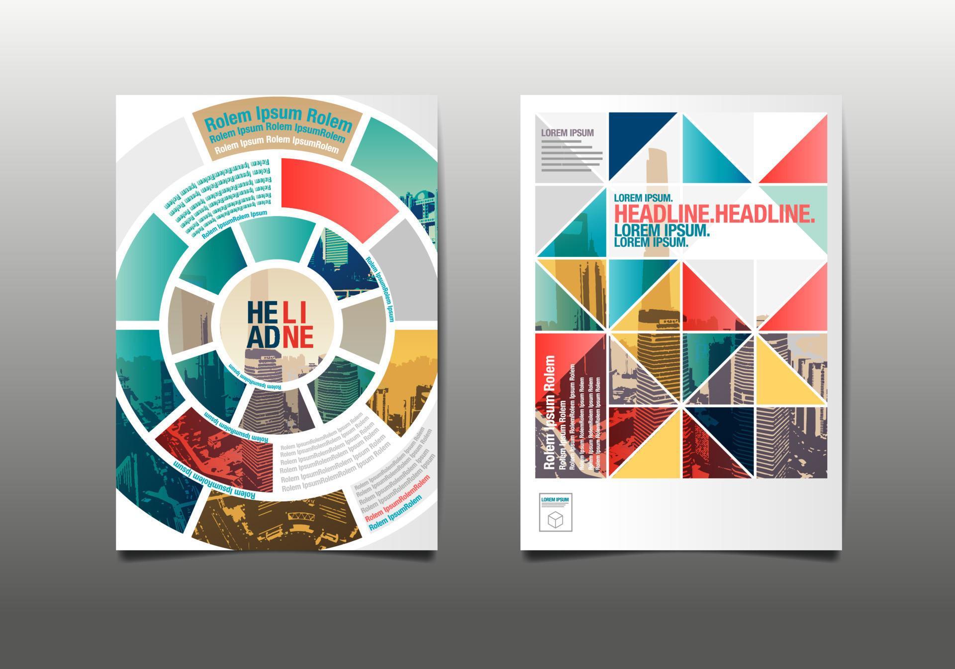 template layout design, geometric flat design 6488678 Vector Art at ...