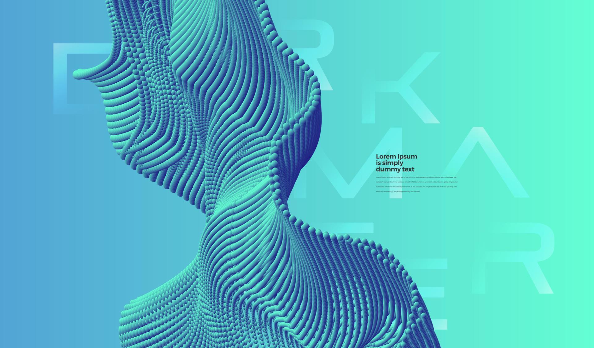 Abstract Background With Colorful Emitted Particle Line Wave Conceptual Element Design Template