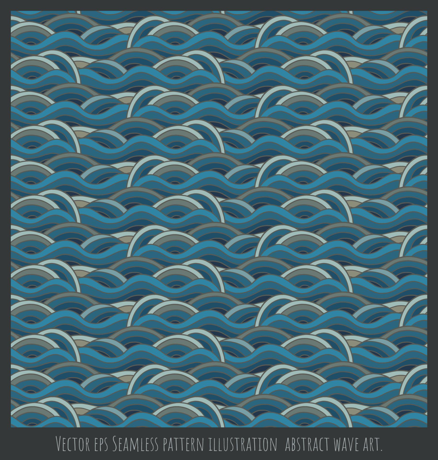 Vector eps Seamless pattern illustration abstract wave art 6499523 ...
