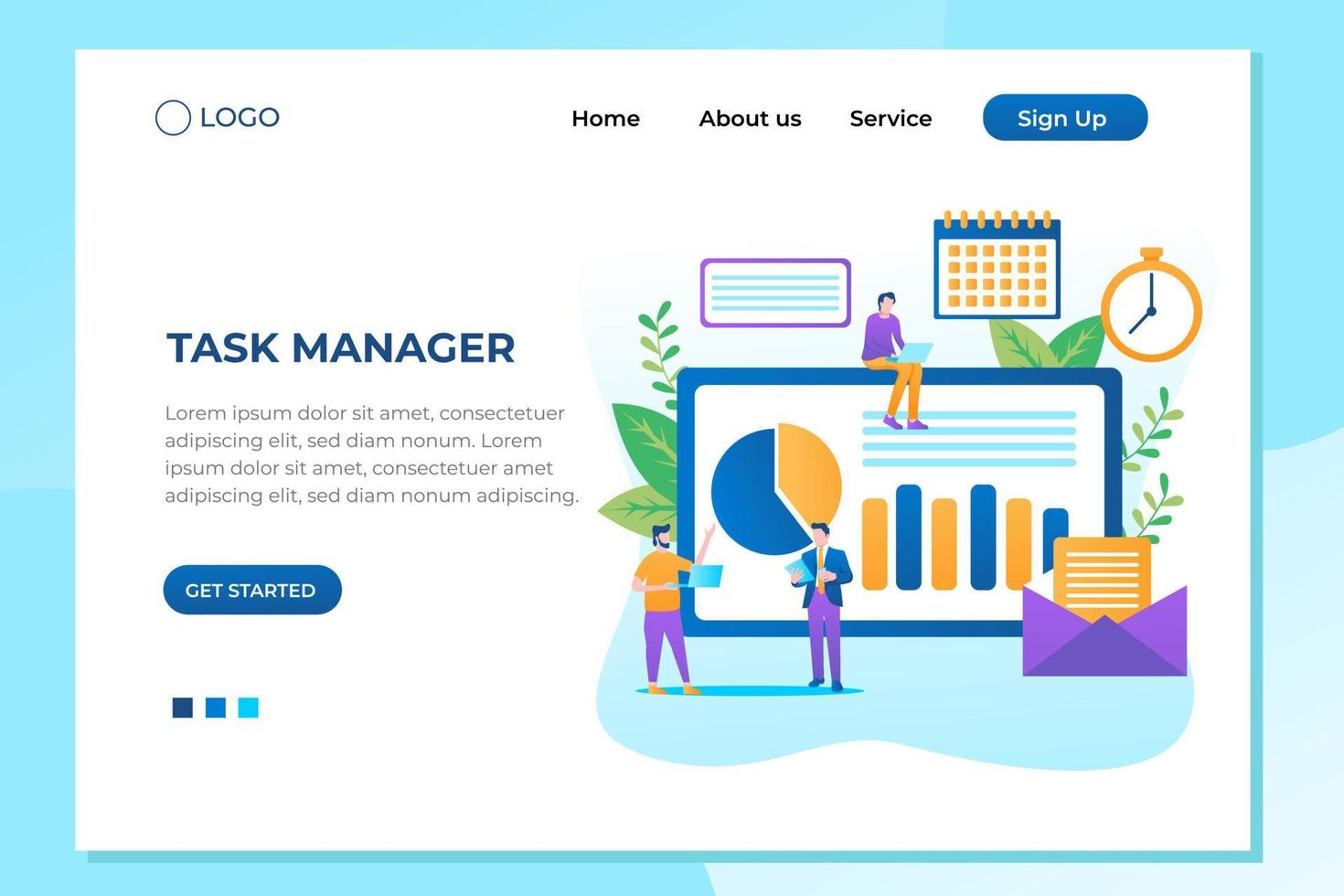 Unique modern flat design concept of Task Management for website and ...