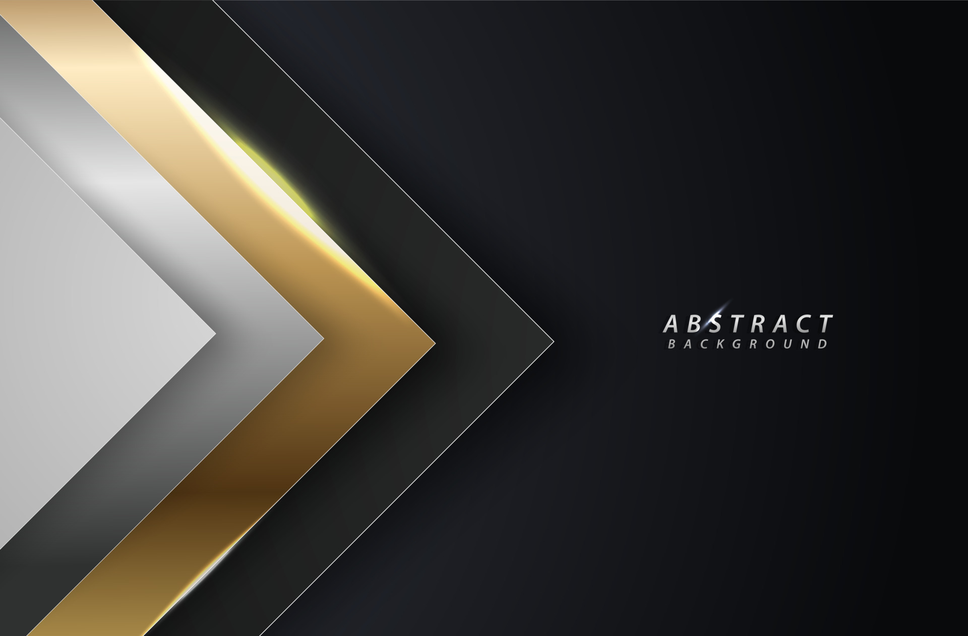 Abstract Dark Grey And Golden Overlap Background Modern Bright Gradient Art Backdrop Or Banner