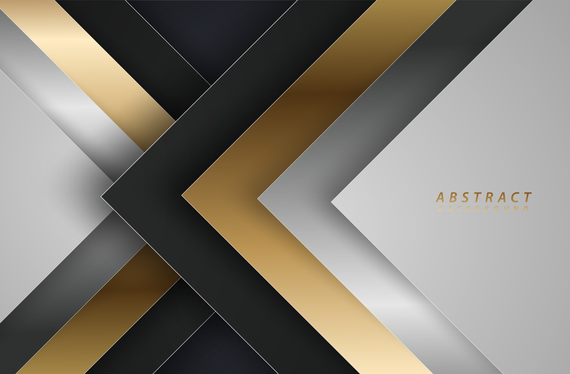 Abstract Dark Grey And Golden Overlap Background Modern Bright Gradient Art Backdrop Or Banner