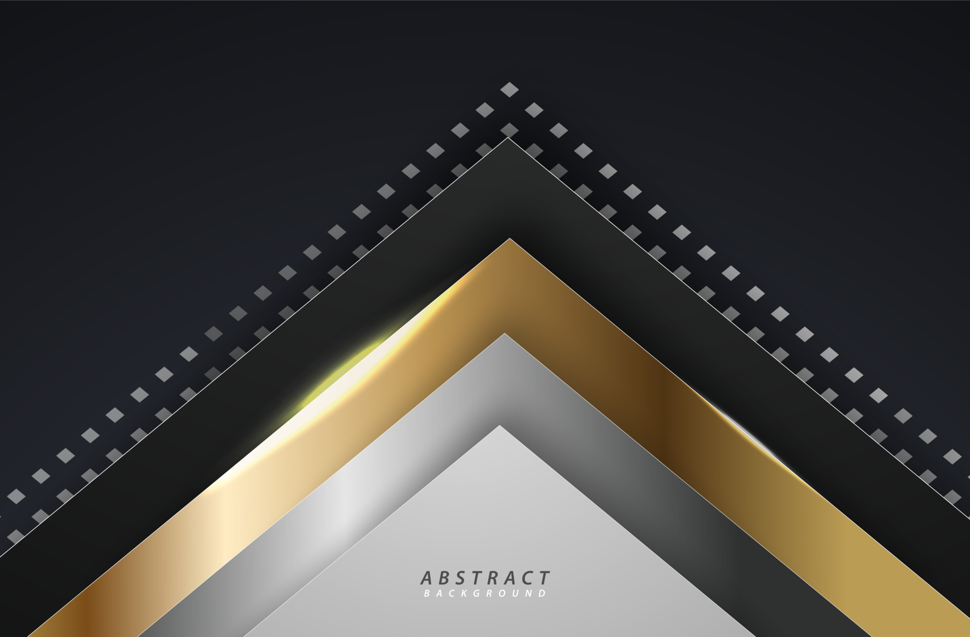 Abstract Dark Grey And Golden Overlap Background Modern Bright Gradient Art Backdrop Or Banner