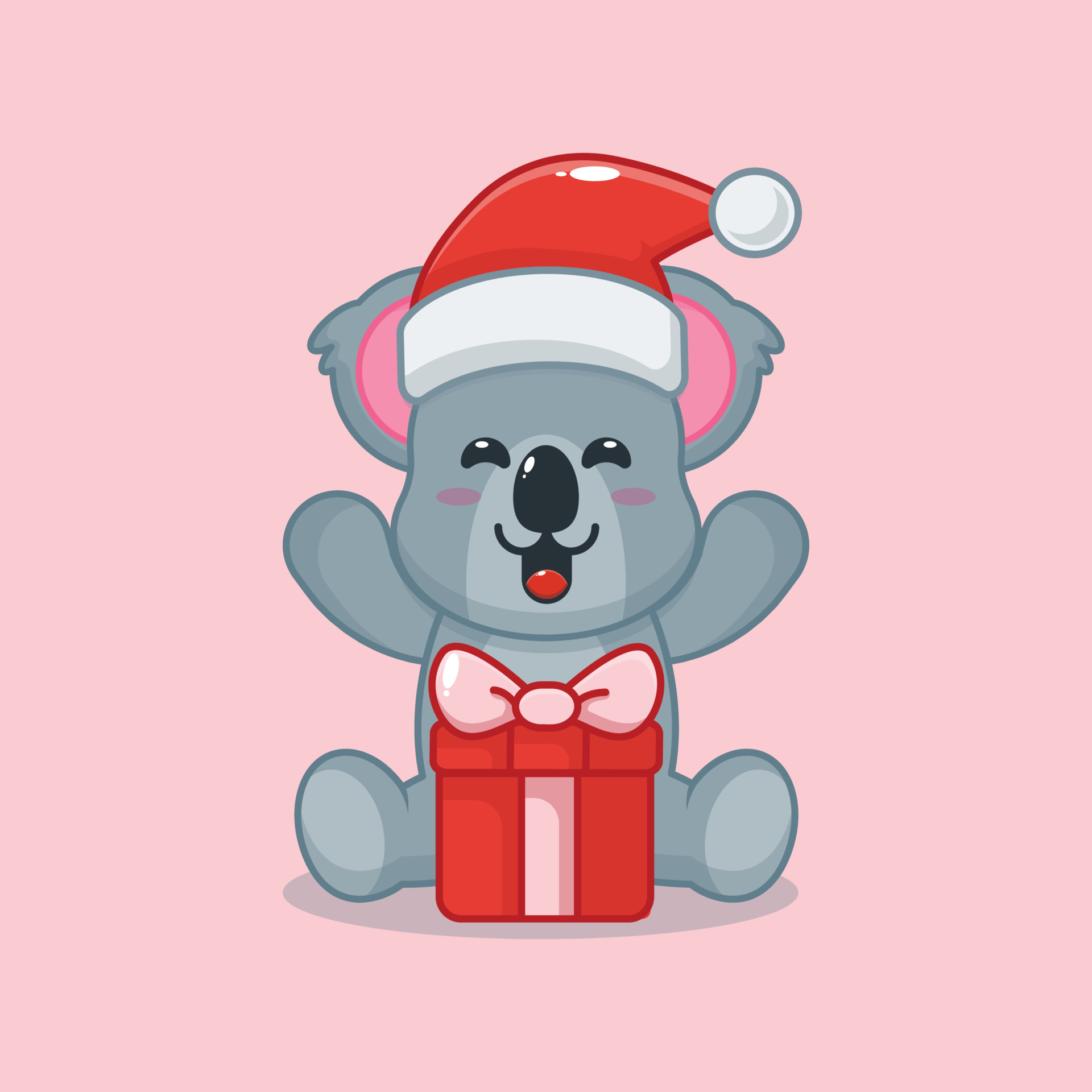 Cute koala happy with christmas gift 6518817 Vector Art at Vecteezy