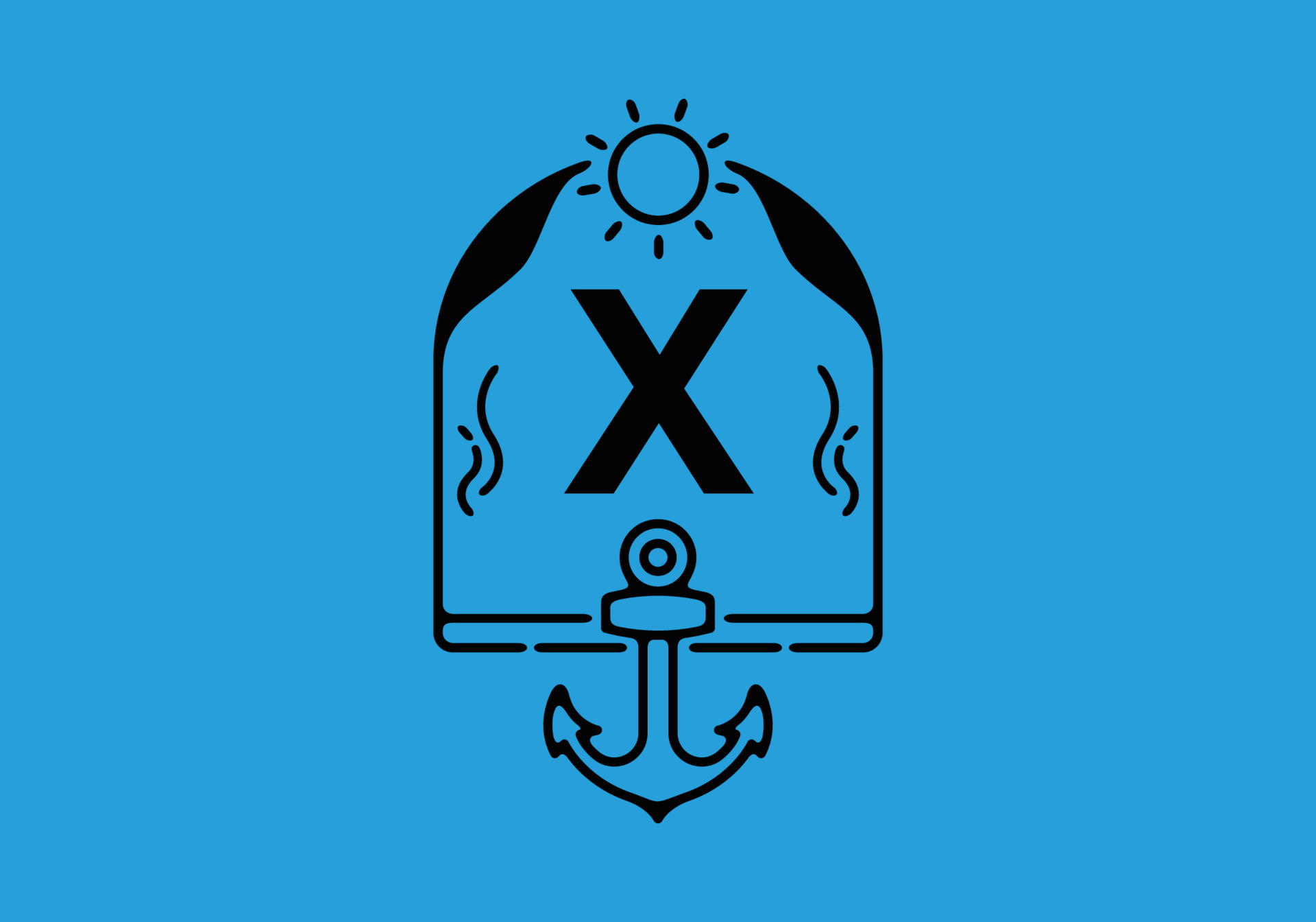 Black Line Art Illustration Of X Initial Letter In Anchor Frame 6523960 black-line-art-illustration-of-x-initial-letter-in-anchor-frame-6523960