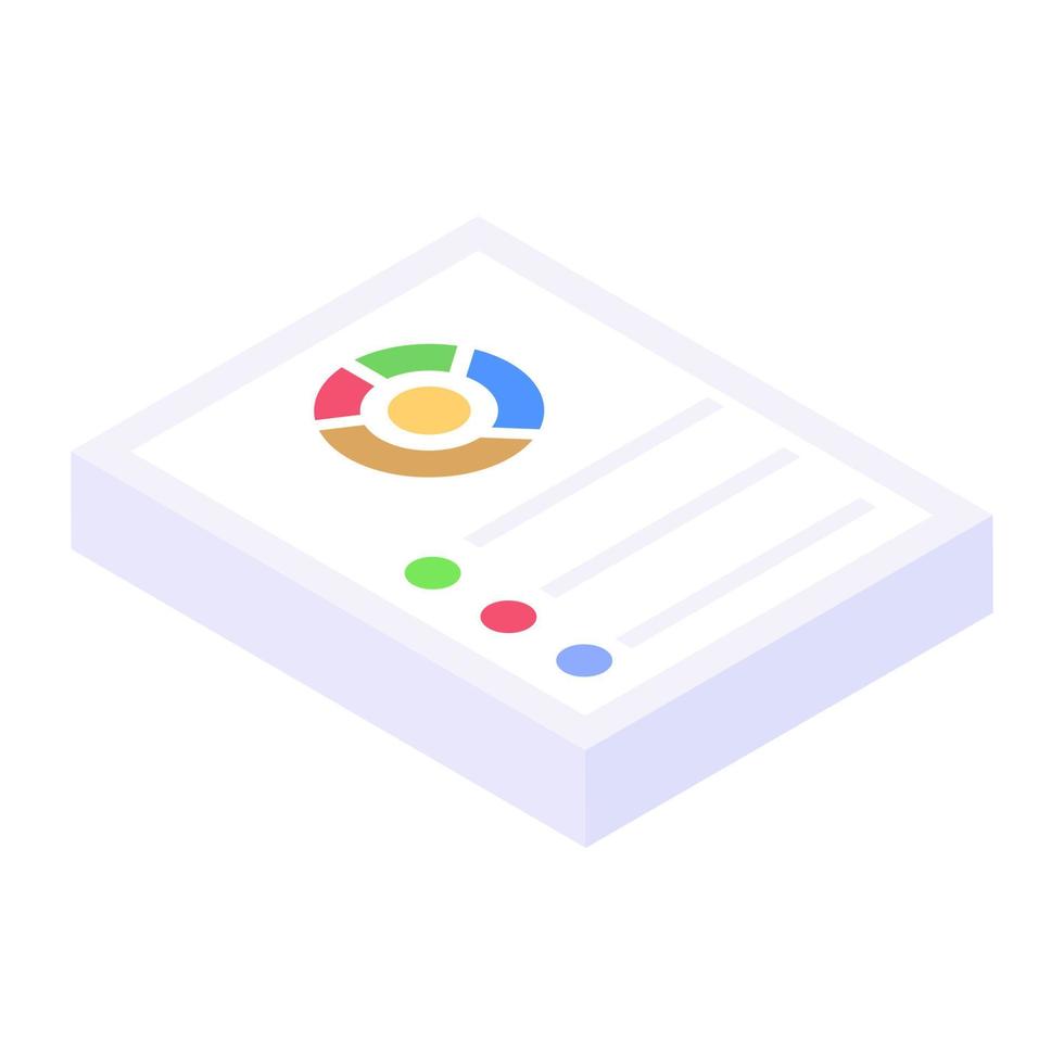 Infographic sheet, data chart icon in isometric design 6531046 Vector ...