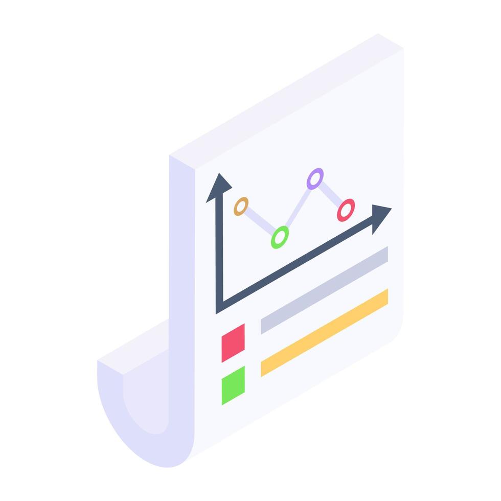 Infographic sheet, data chart icon in isometric design 6531047 Vector ...