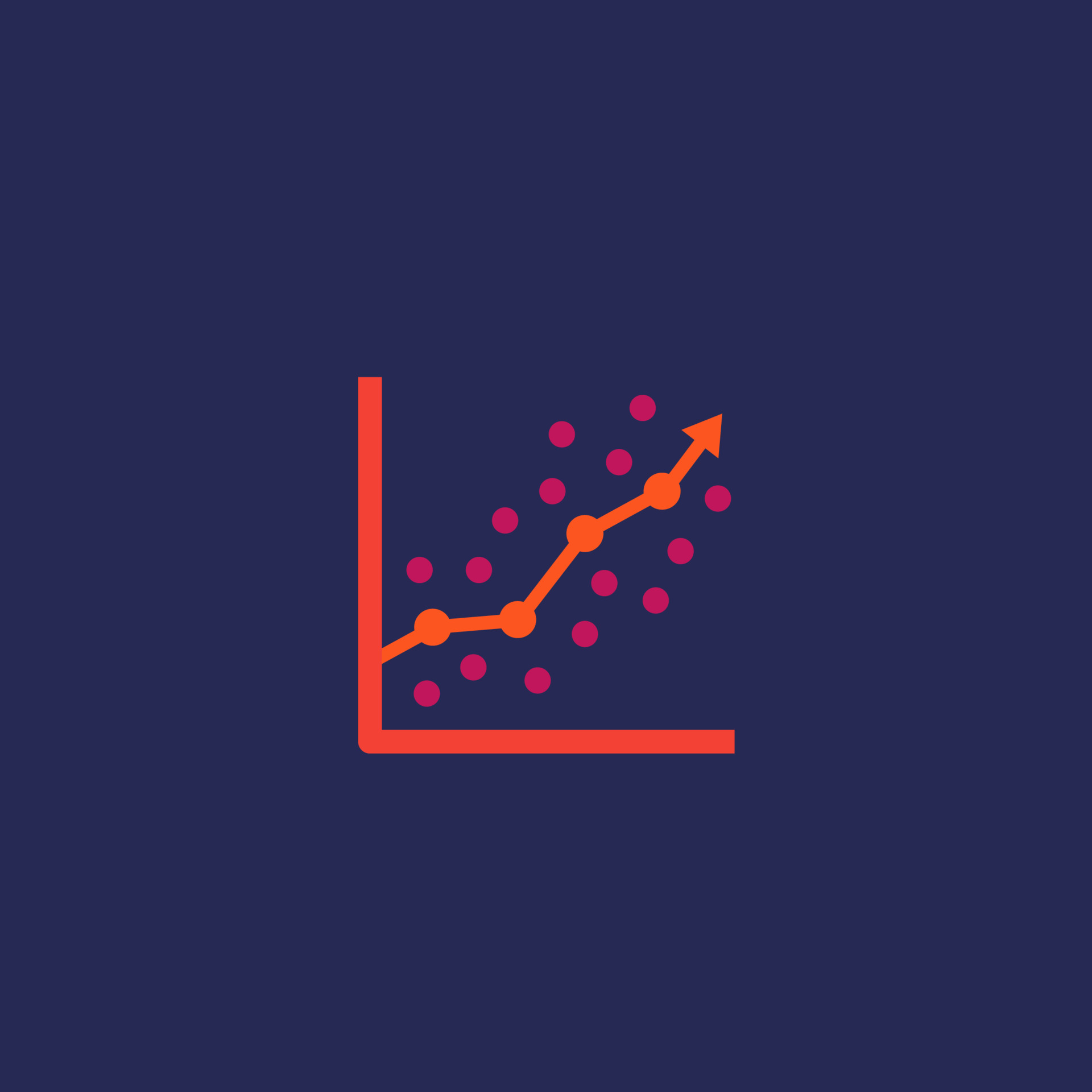 regression analysis icon with graph, chart 6531146 Vector Art at Vecteezy