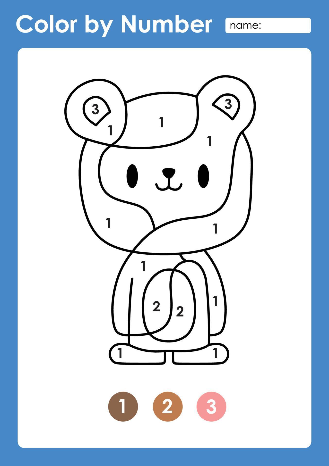 Color by number worksheet for kids learning numbers by coloring Baby ...