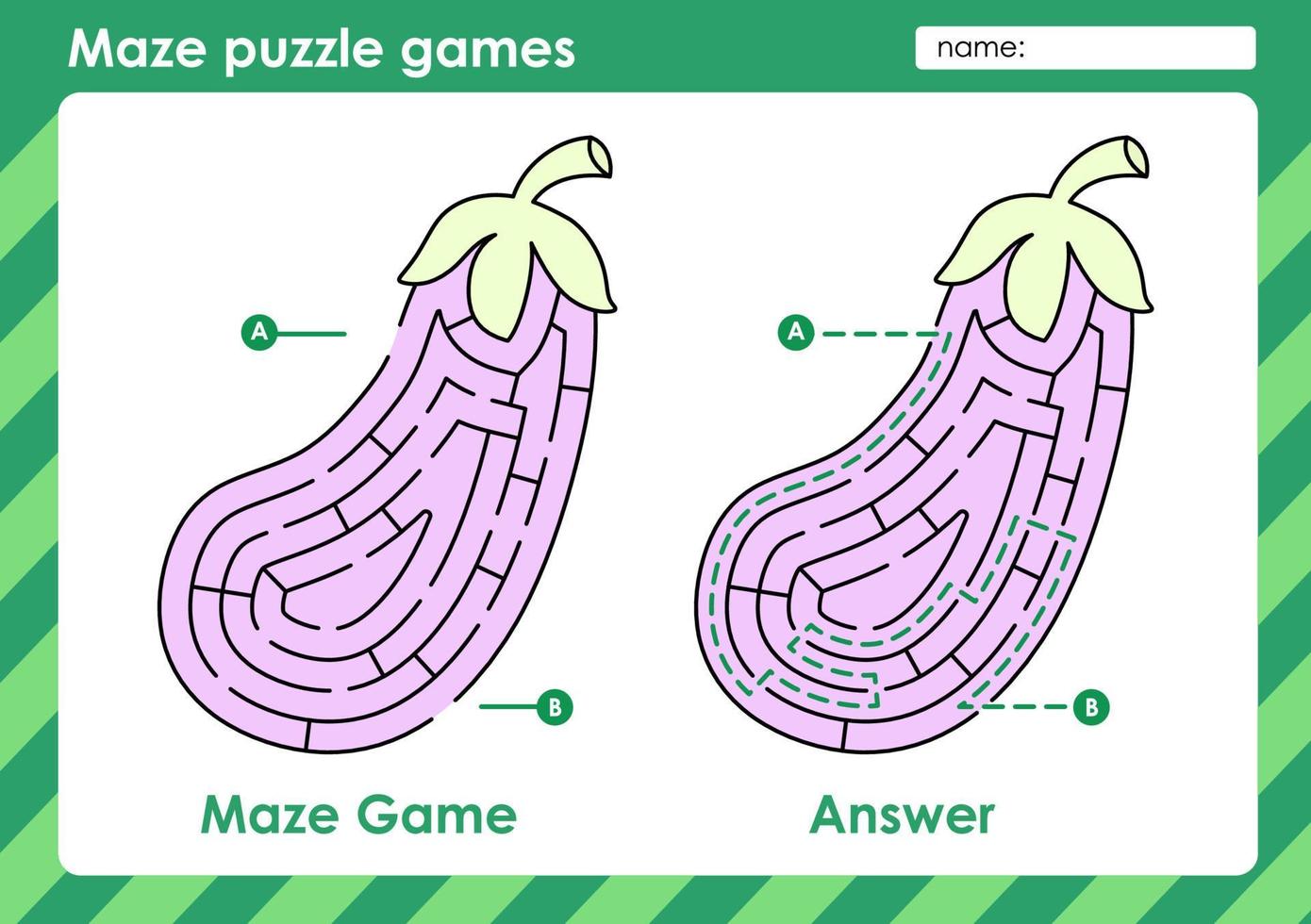Maze puzzle games activity for kids with Fruit Design 6537679 Vector ...