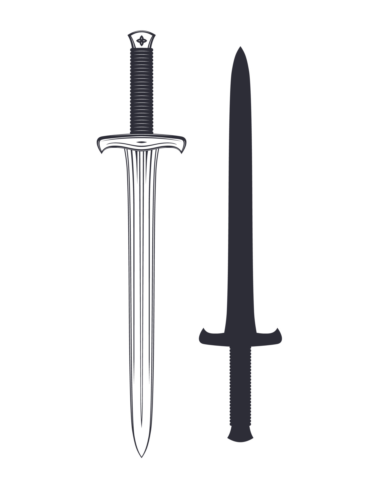 medieval sword isolated over white 6540541 Vector Art at Vecteezy