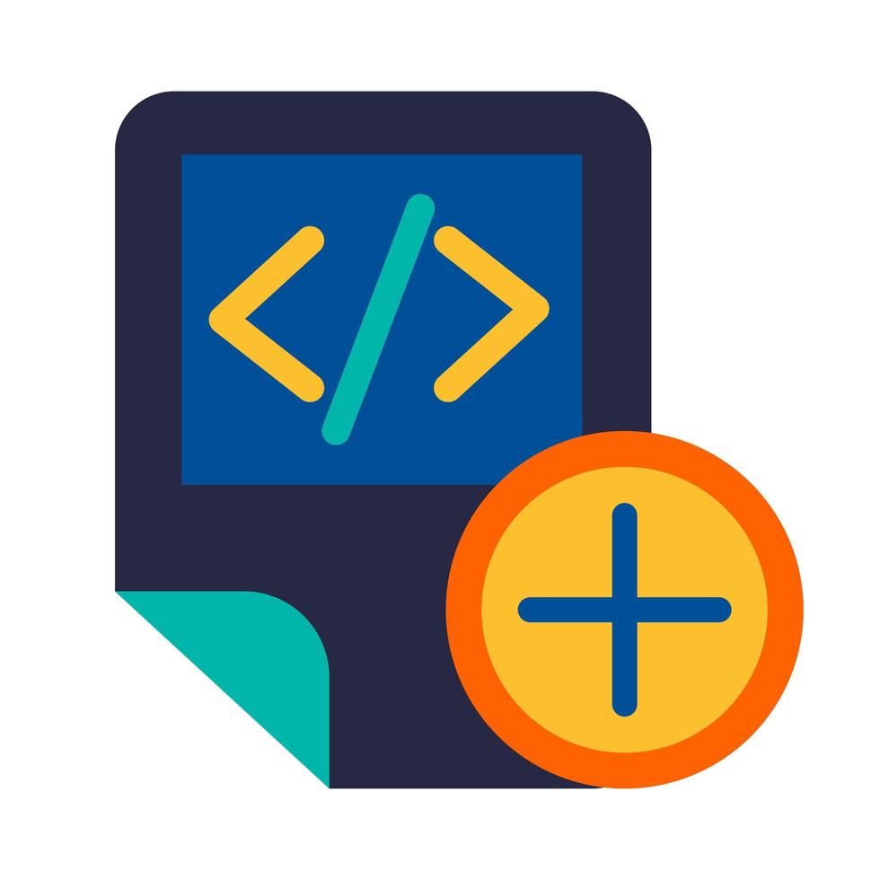Coding Script File Adding Symbol Glyph Vector Icon 6542381 Vector Art At Vecteezy