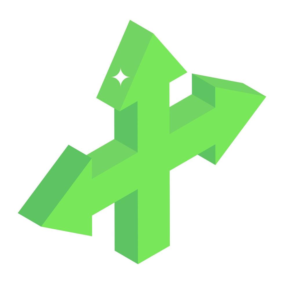 Three way direction arrows icon in isometric design 6544597 Vector Art ... Three way direction arrows icon in isometric design 6544597 Vector Art ...